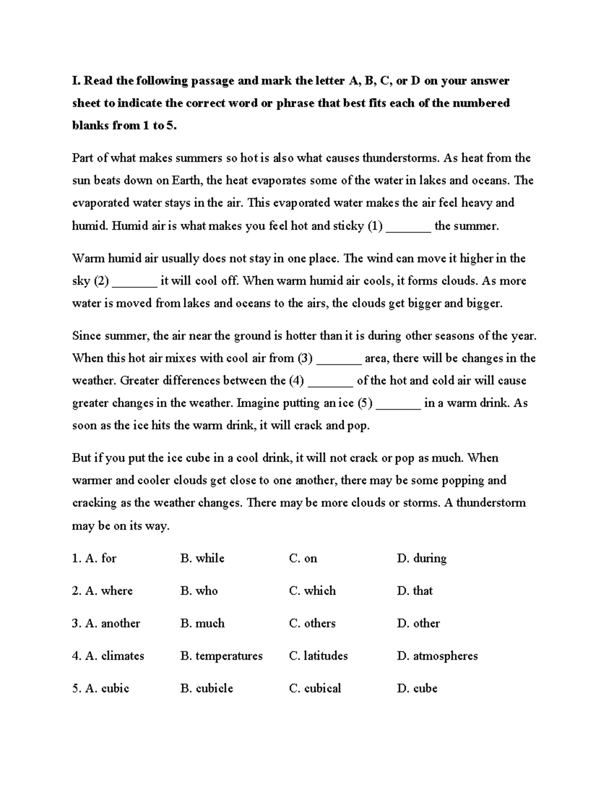 11 1 24 - Reading Comprehension & Grammar Practice Exercises - Studocu