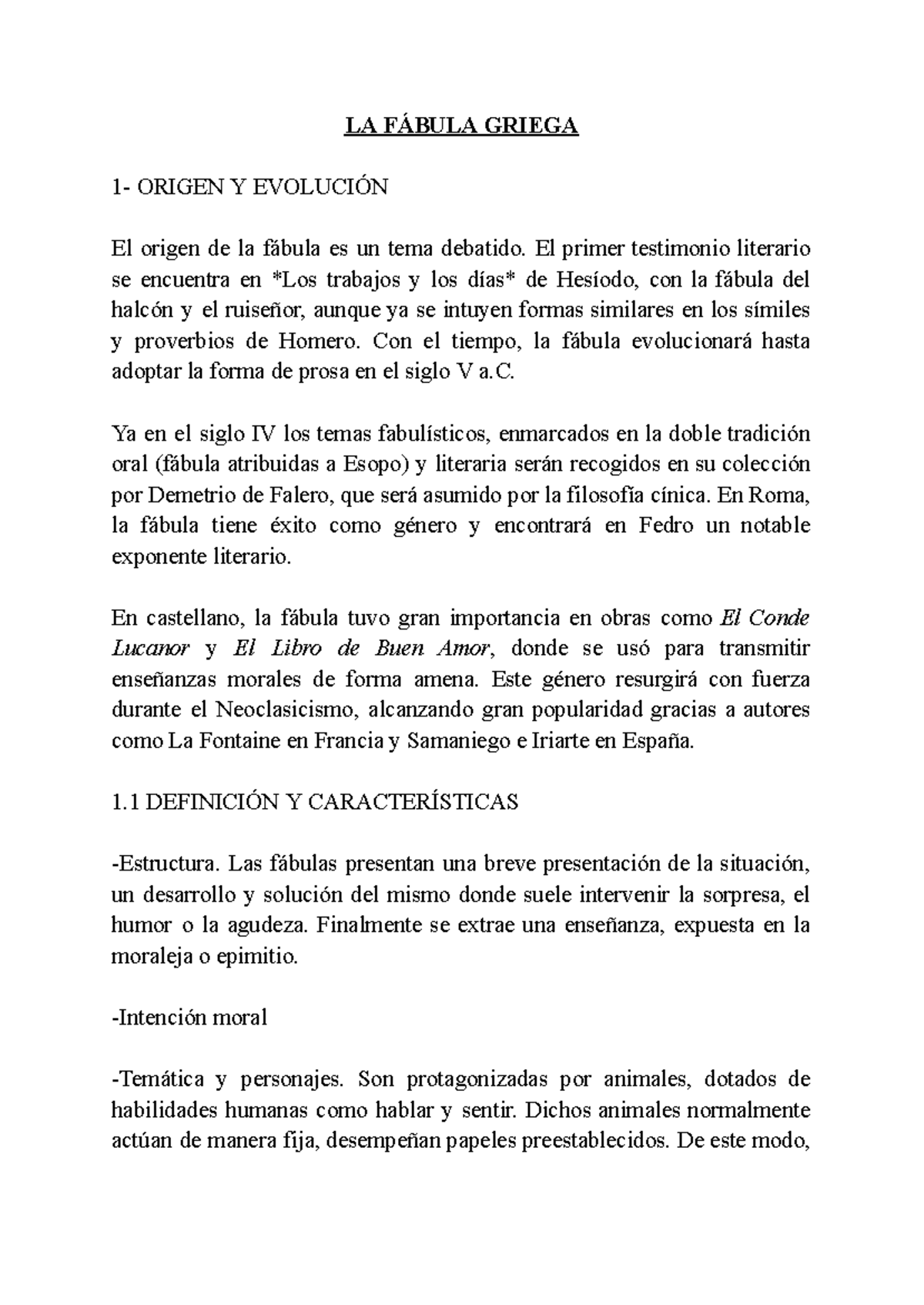 LA FÁBULA GRIEGA: ORIGEN Y EVOLUCIÓN EN LA LITERATURA - Studocu