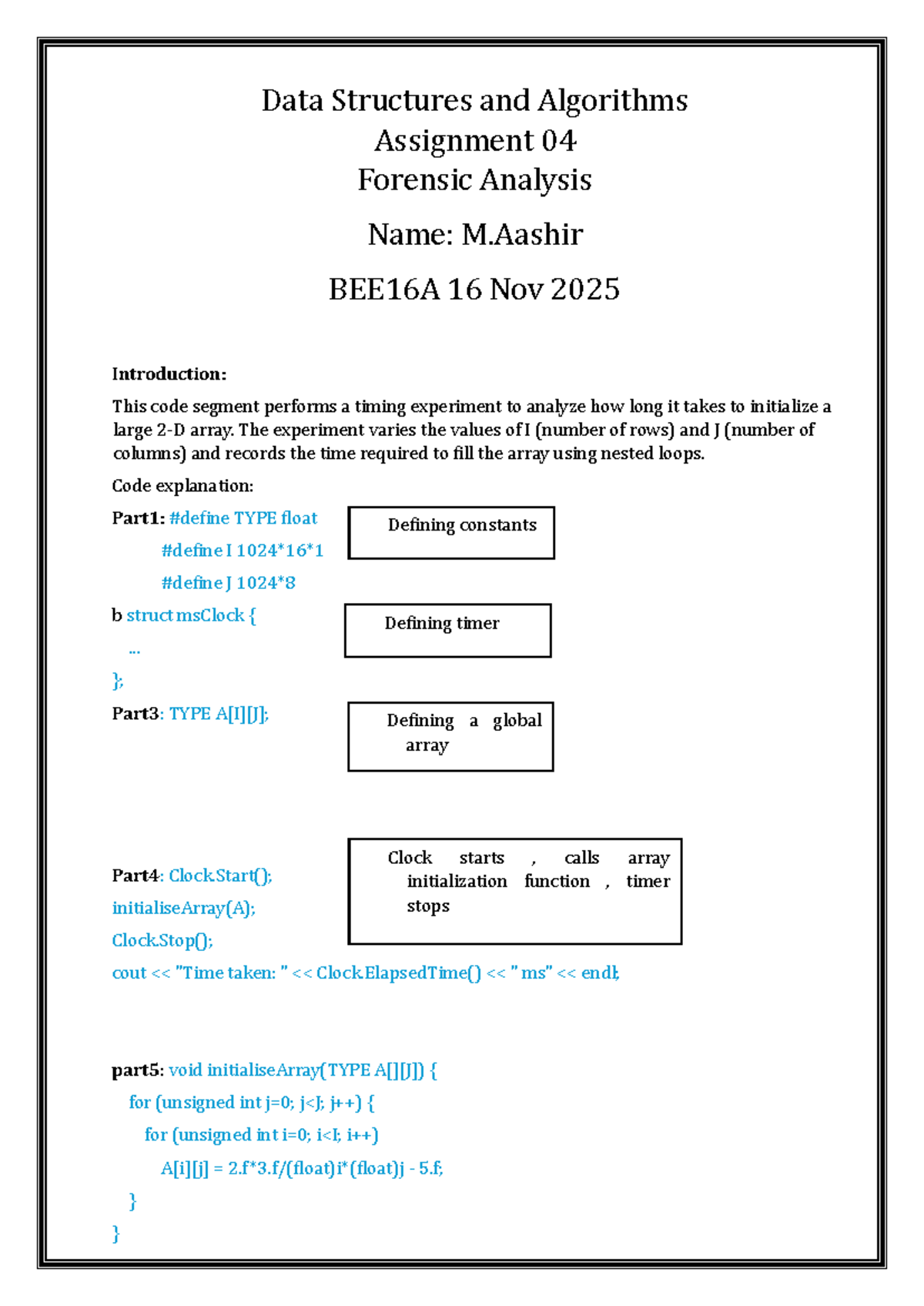 BEE16A Data Structures & Algorithms Assignment 04: Forensic Analysis - Studocu