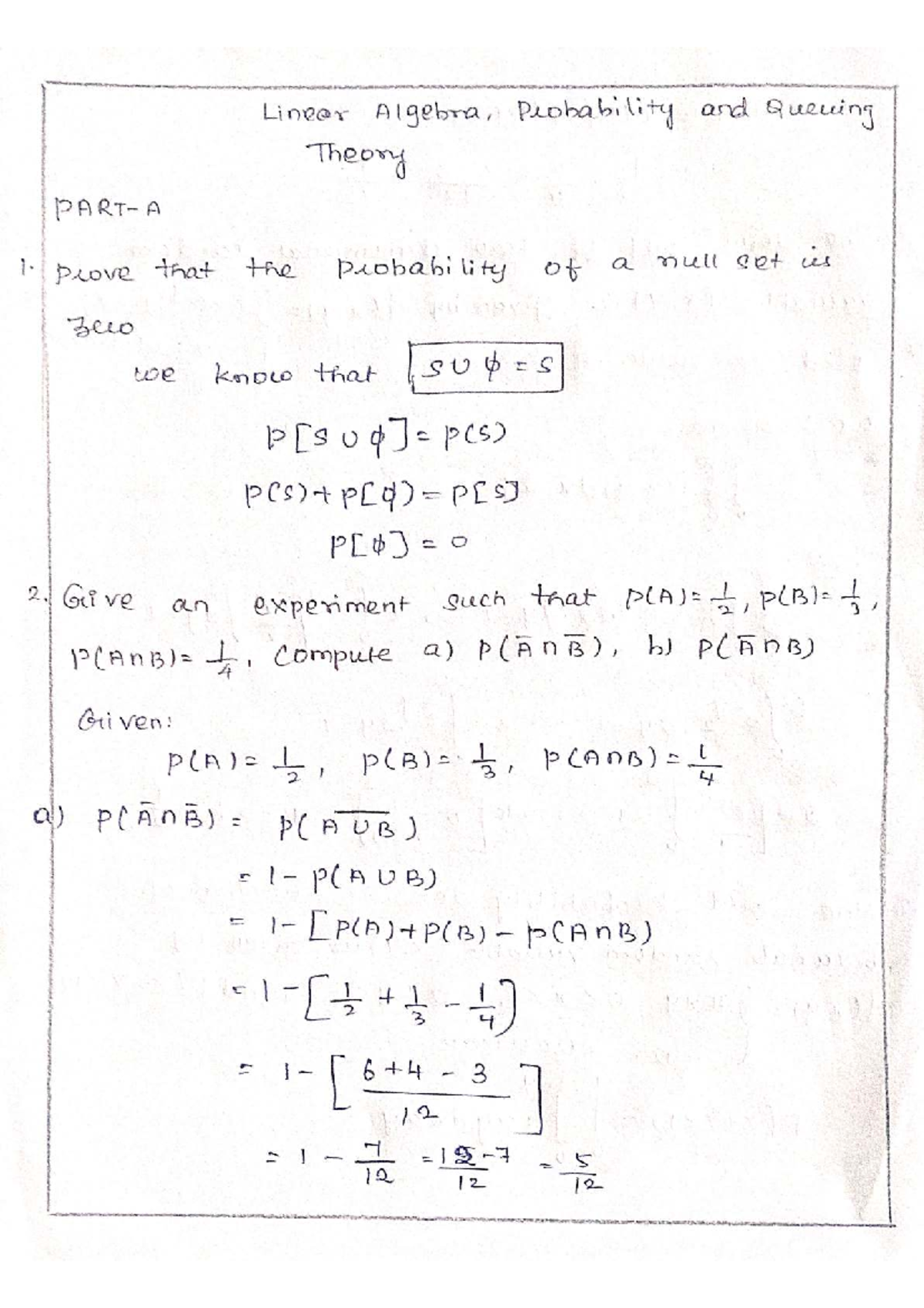 Linear Algebra, Probability & Queuing Theory: Key Concepts & Problems ...