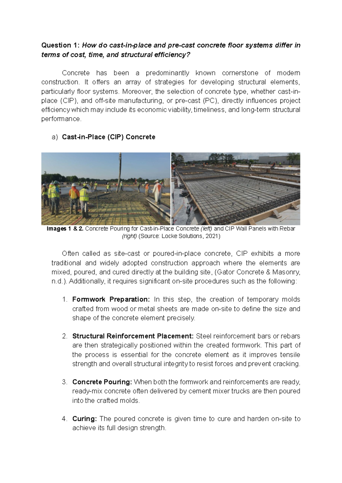 R02 - Comparative Analysis of CIP vs. Precast Concrete Systems - Studocu