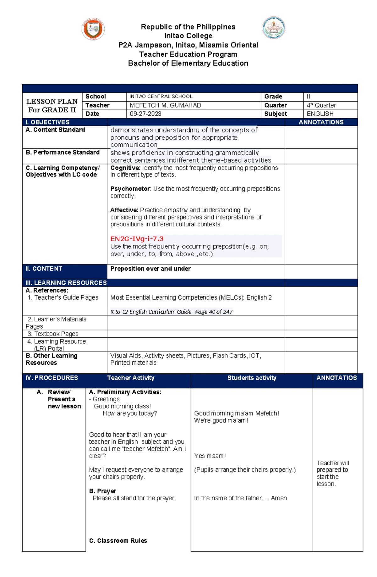 Life Cycle of a Butterfly - Science Lesson Plan (Grade 3) - Studocu