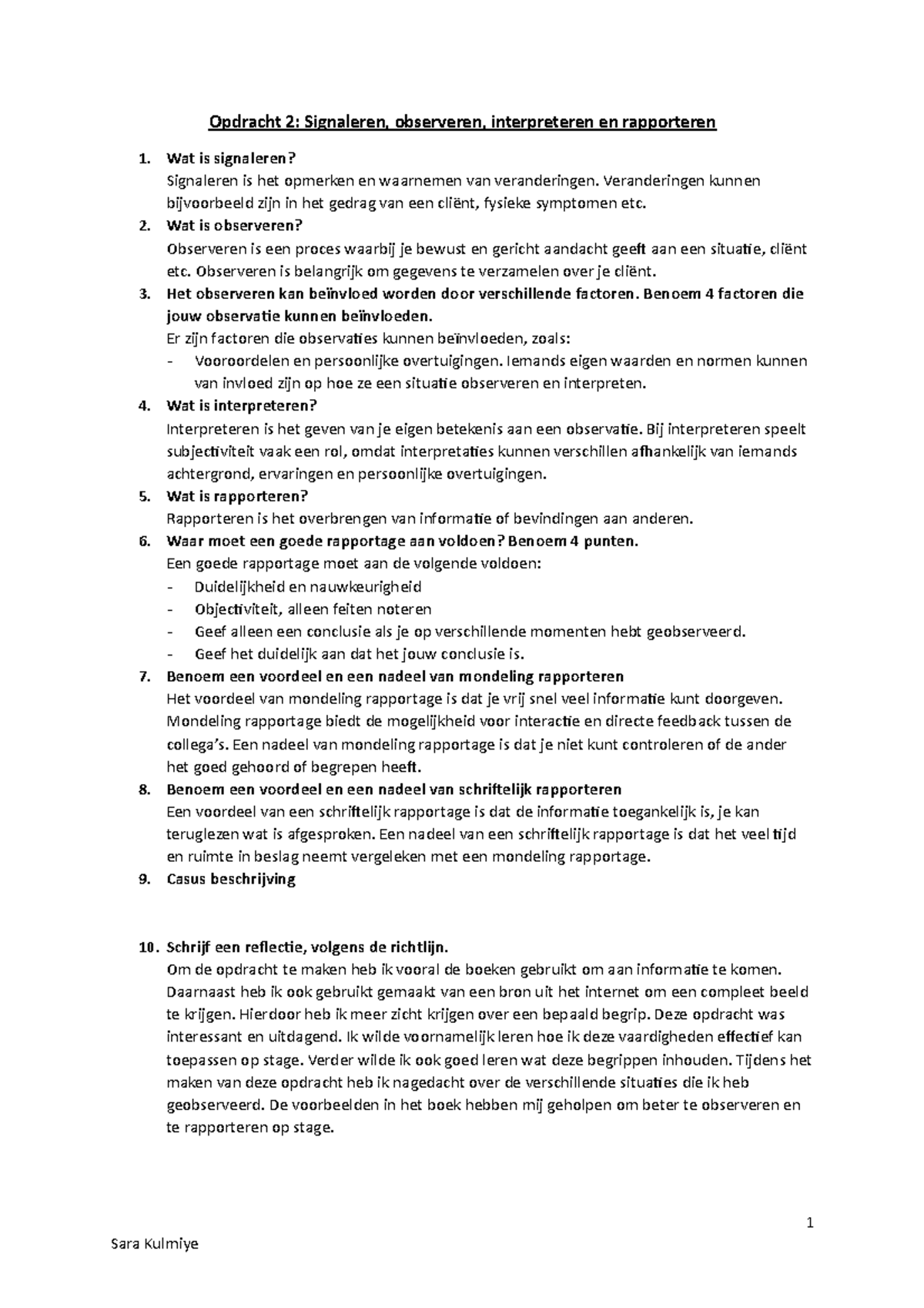 Opdracht 2: Observeren, Interpreteren en Rapporteren in Zorgverlening ...