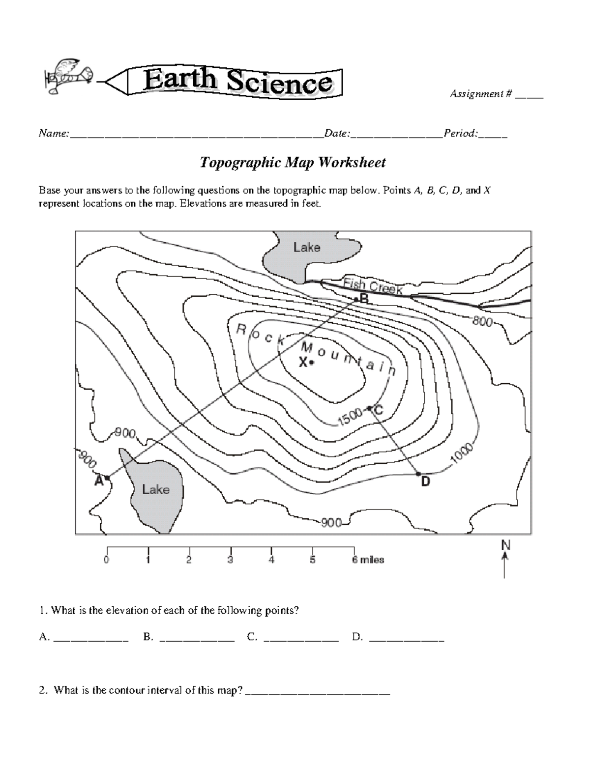 Topographic Map Review Sheet - Elevation & Gradient Exercise - Studocu