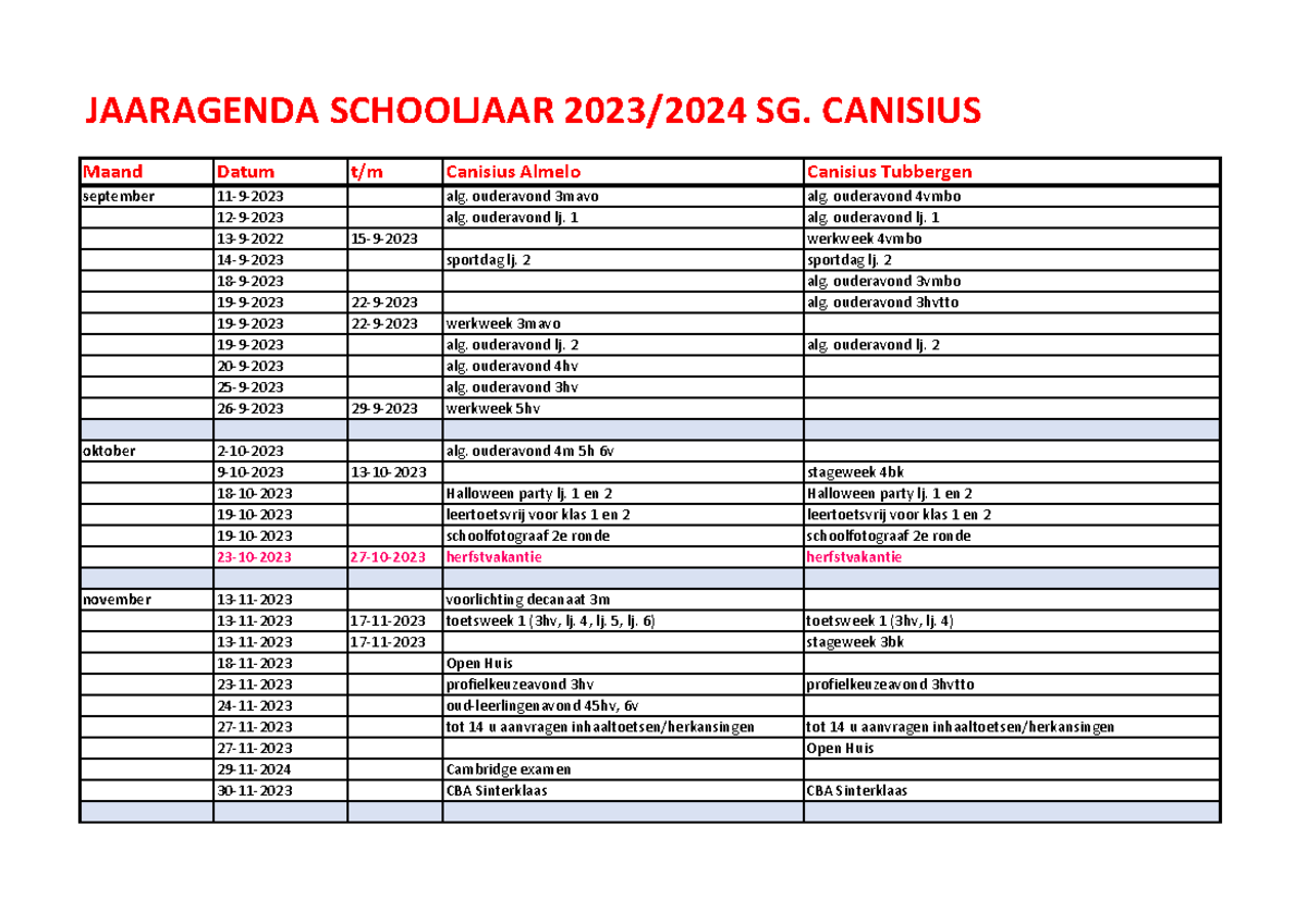 Jaarrooster voor website 2023-2024 - JAARAGENDA SCHOOLJAAR 2023/2024 SG ...