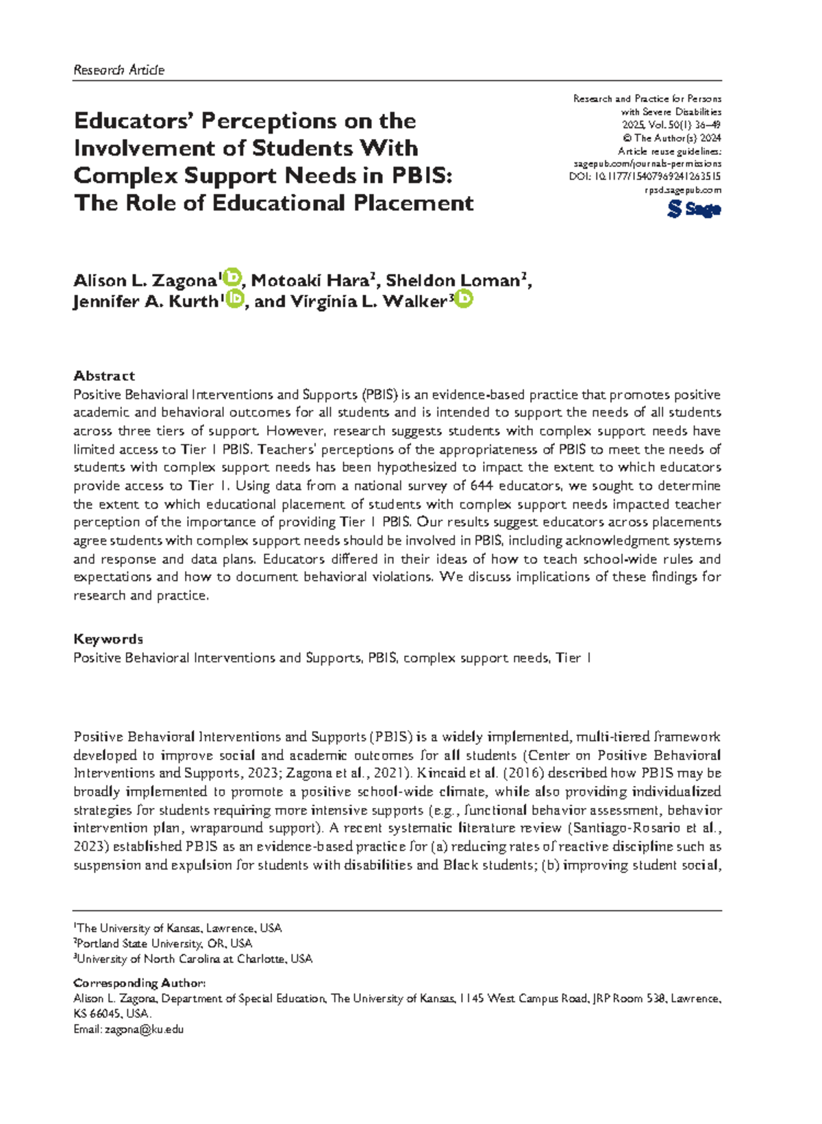 1263515 Educators' Perspectives on Involving Students with Complex ...