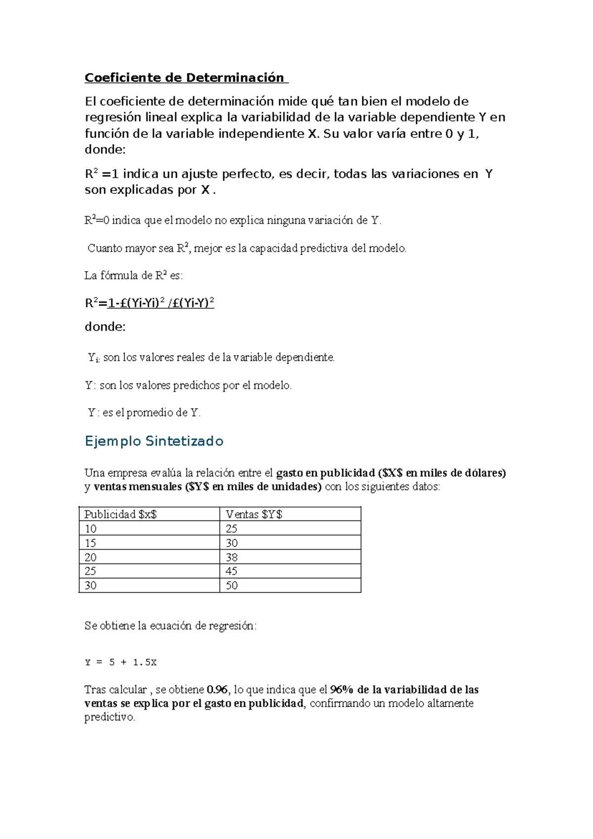 Coeficiente de Determinación en Regresión Lineal: Ejemplo y Análisis ...