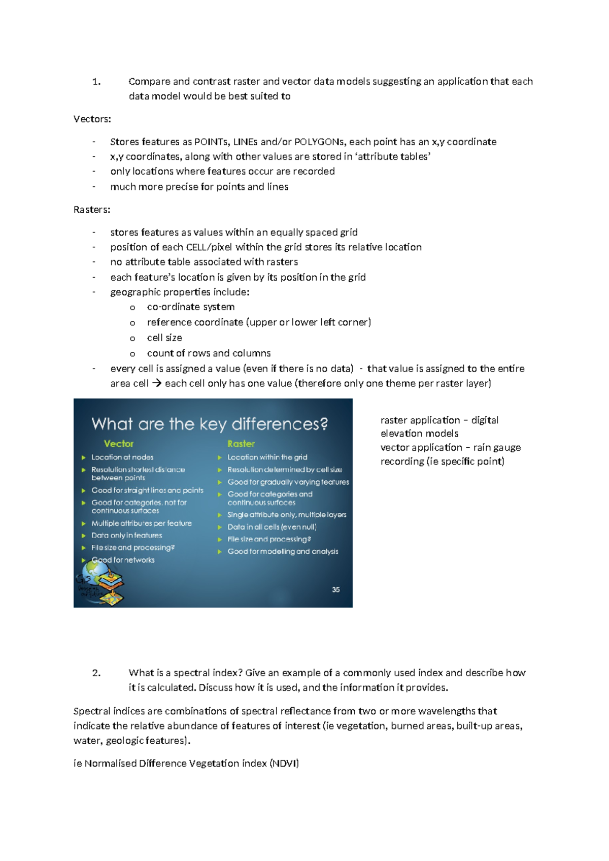 GIS Practice Questions: Key Concepts and Applications in GIS - Studocu
