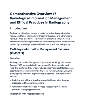 Introduction to Radiography (RADR1201) Course Overview and Outline ...