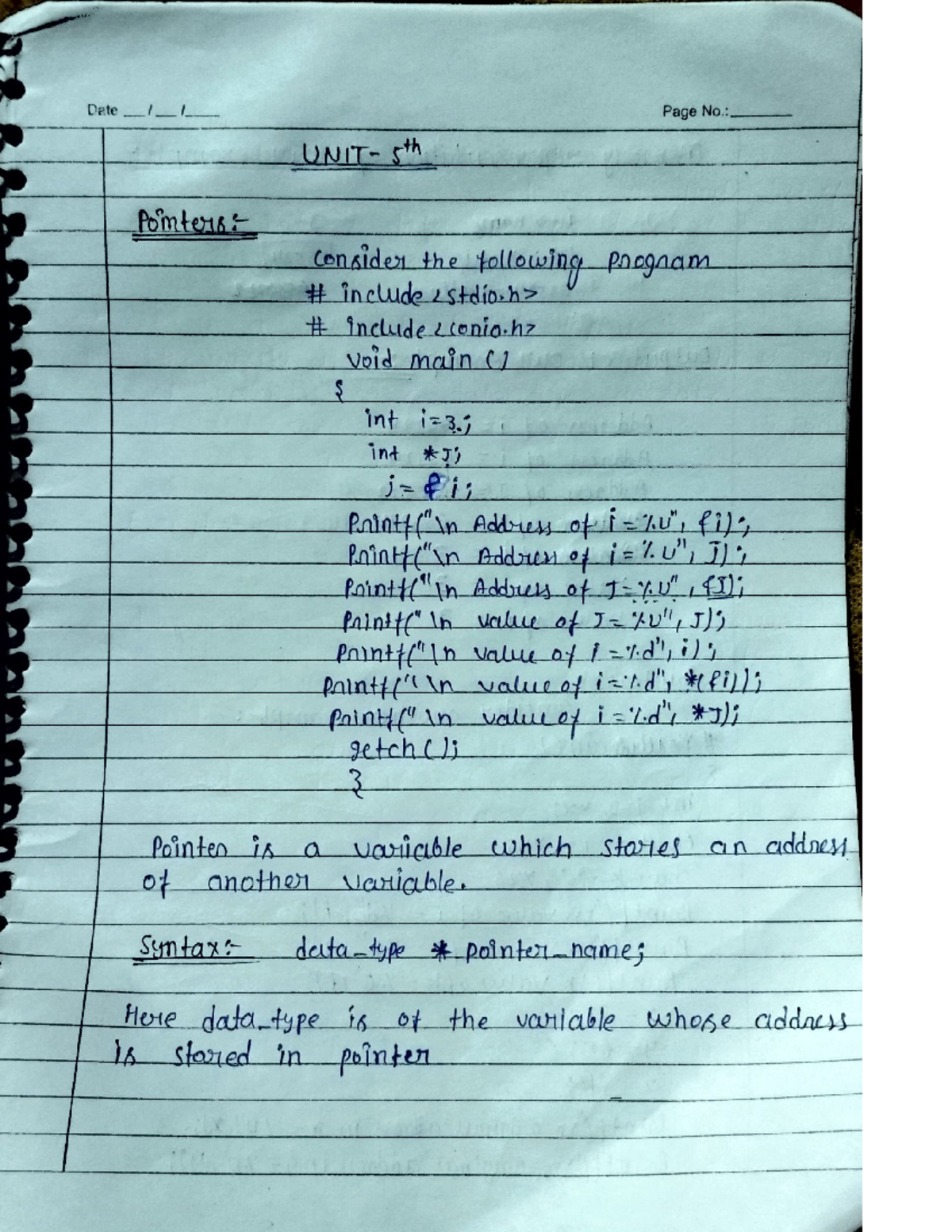 PPS 5th Unit Notes: Pointers, Dynamic Memory, and File Handling in C ...