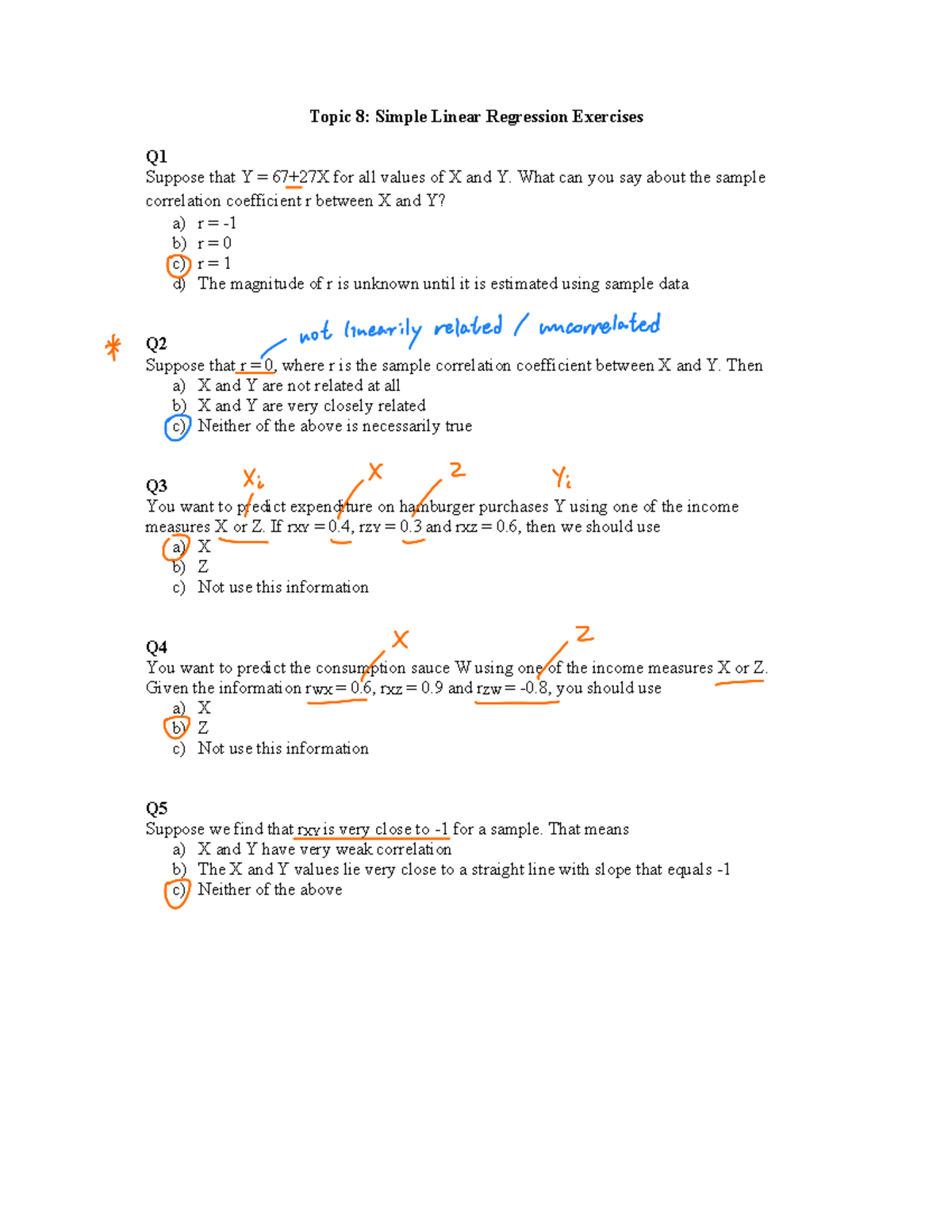 LRM 101: Simple Linear Regression Tutorial Exercises and Solutions ...
