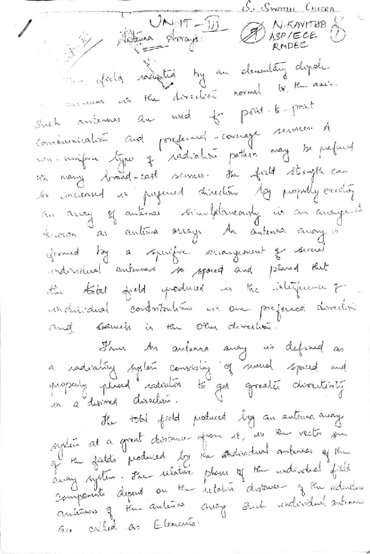 UNIT-111: Antenna Arrays and Radiation Patterns - Studocu