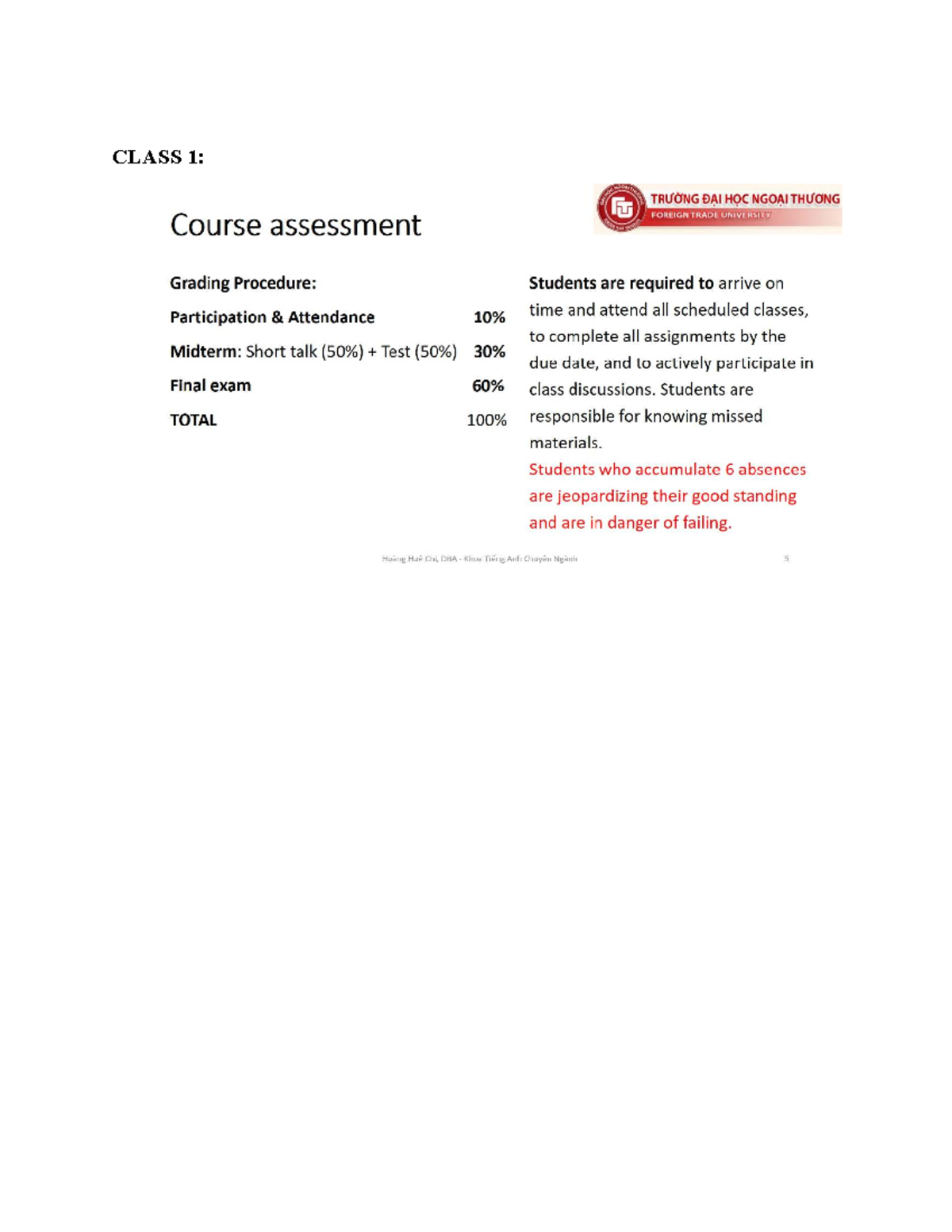 Slide 1 - Tacn 1 - Ftu2 - CLASS 1: → Circulate back and forth Between ...