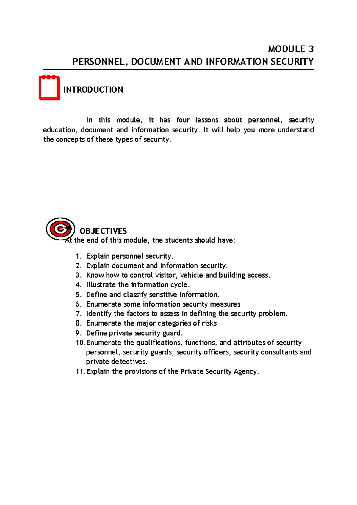 Module 3 - Personnel, Document and information security - MODULE 3 PERSONNEL, DOCUMENT AND - Studocu