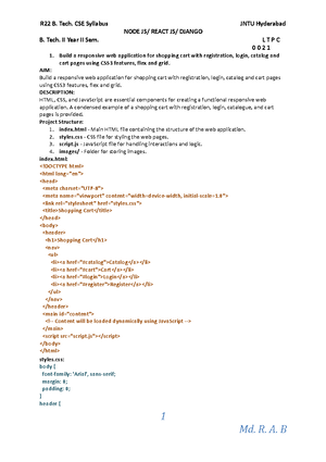 Devops LAB Manual Programs - DEVOPS LAB MANUAL DEVOPS LAB MANUAL EXPERIMENT NO: 1. Write code ...