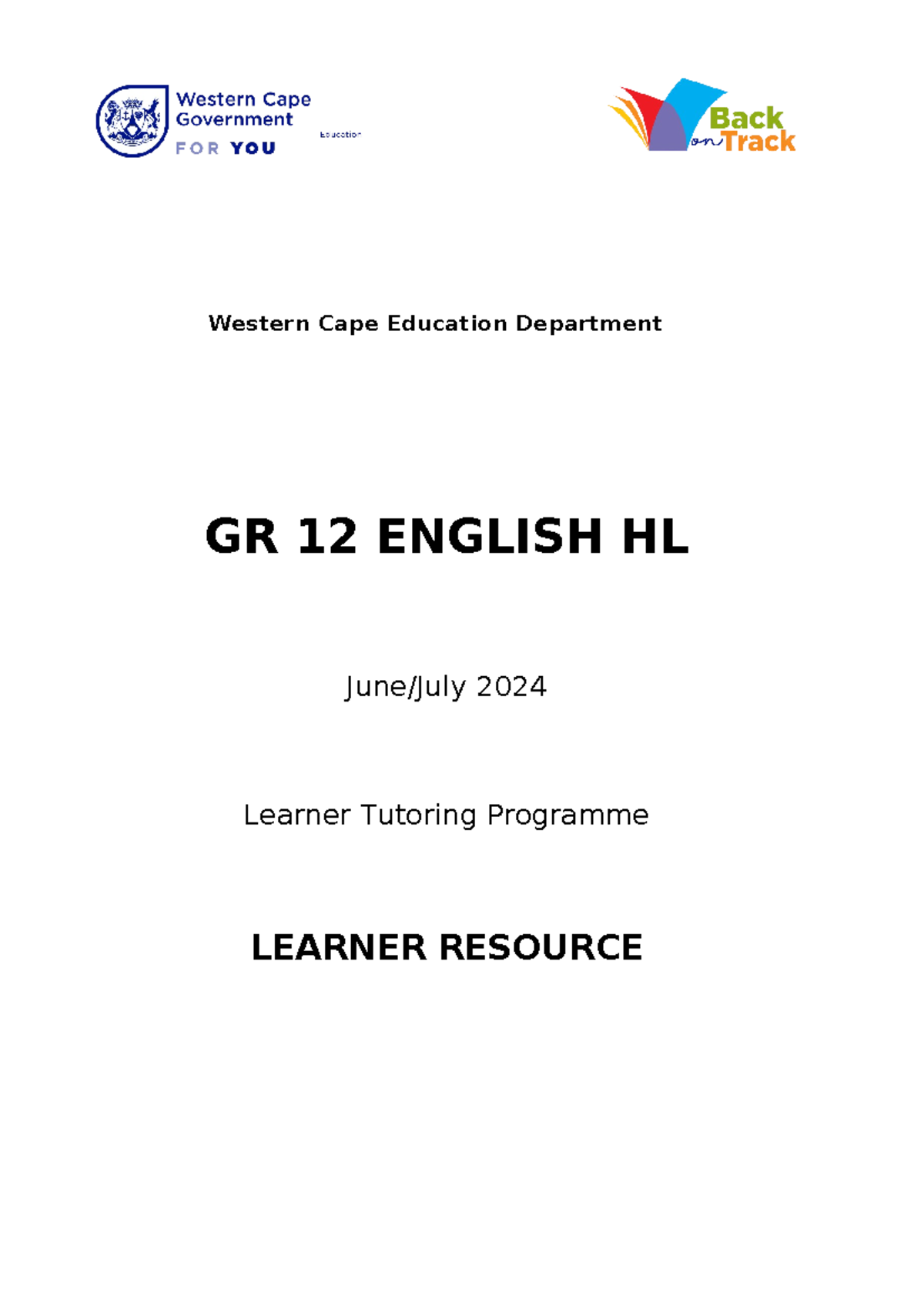 Grade 12 Final Exam Study Guide: English HL - June/July 2024 - Studocu