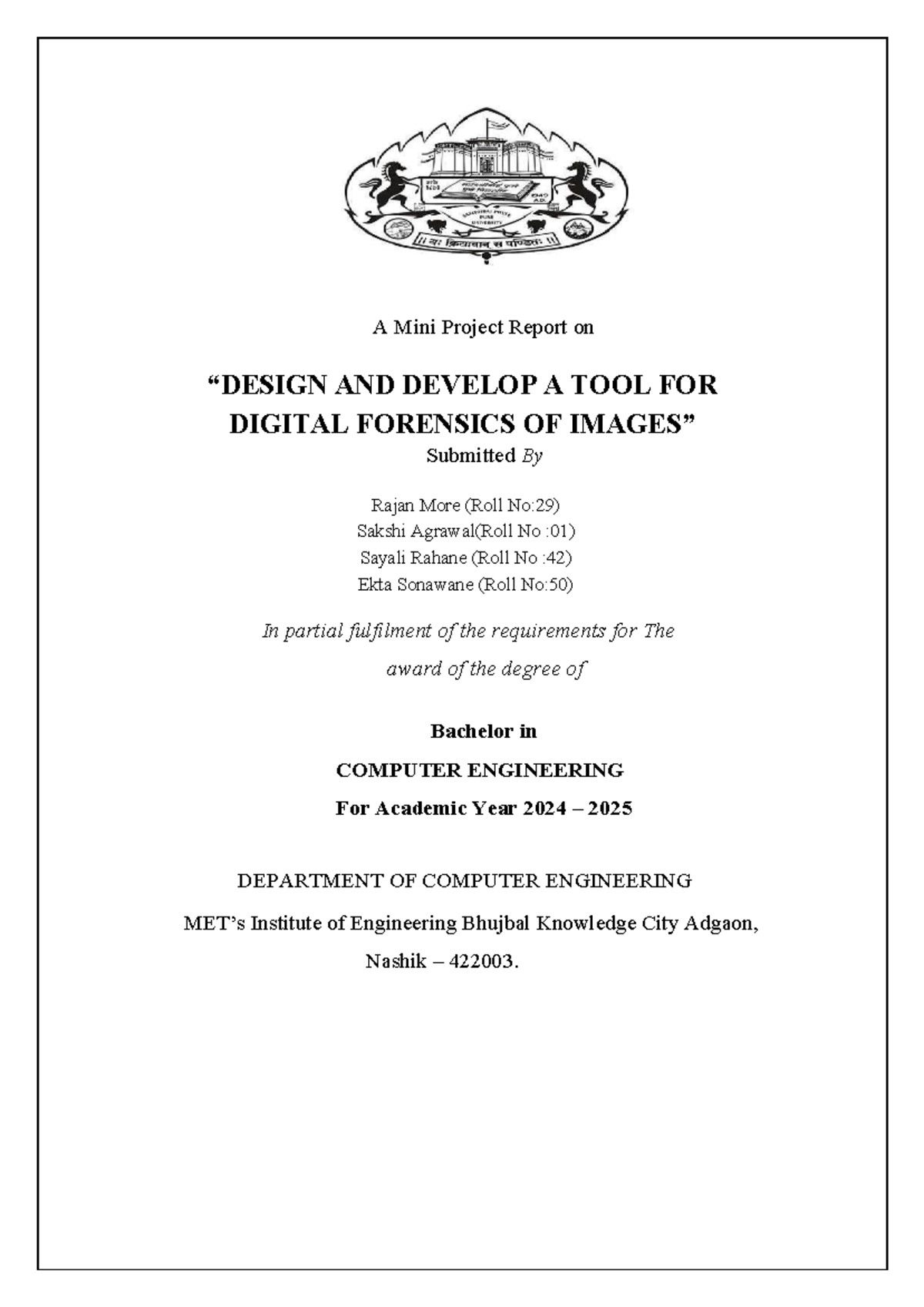 CSDF Mini Project: Tool for Digital Image Forensics Using ELA - Studocu
