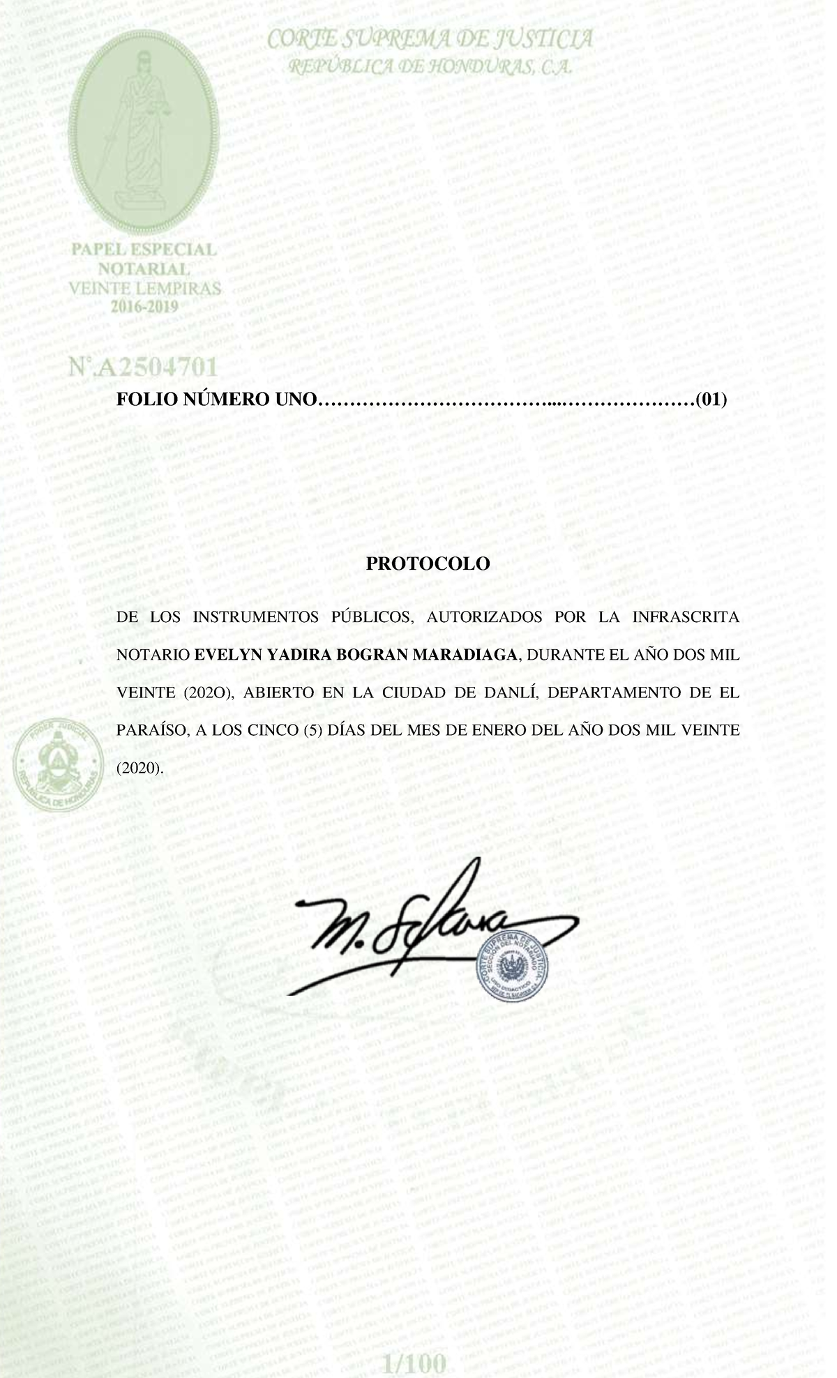 Protocolo Notarial EYBM - FOLIO NÚMERO - Studocu