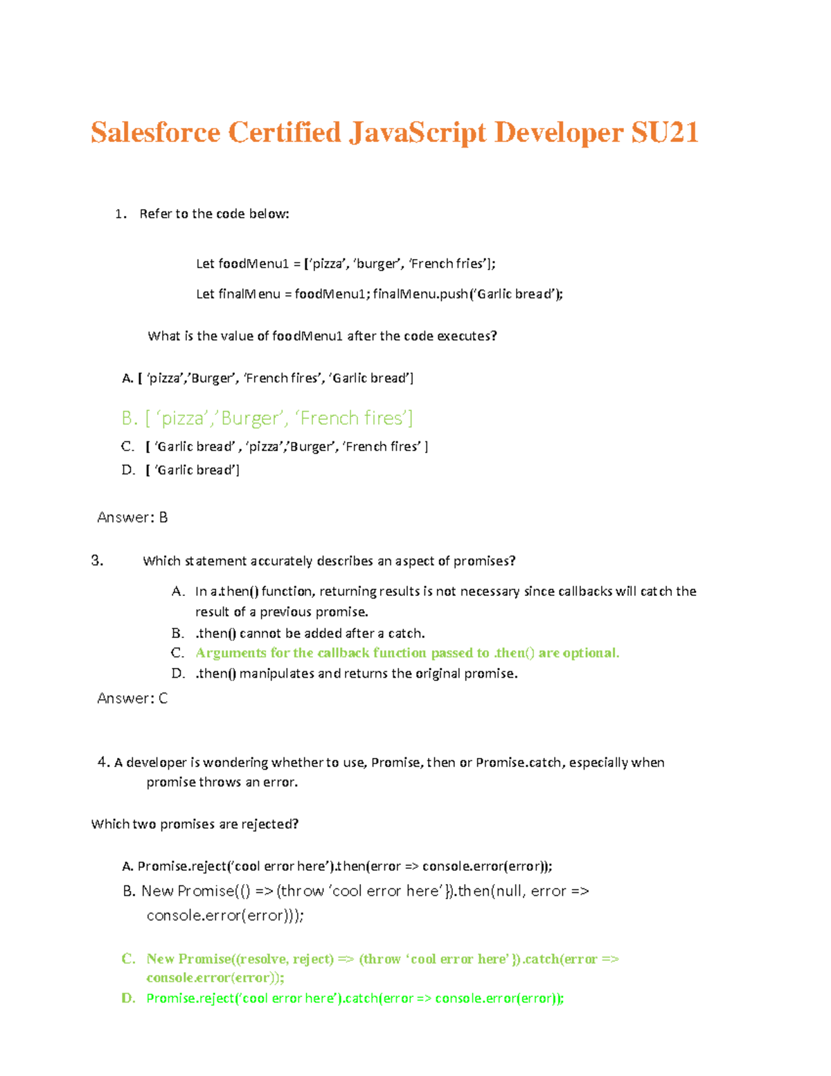 JS-1: JavaScript Developer Exam Questions and Answers Analysis - Studocu