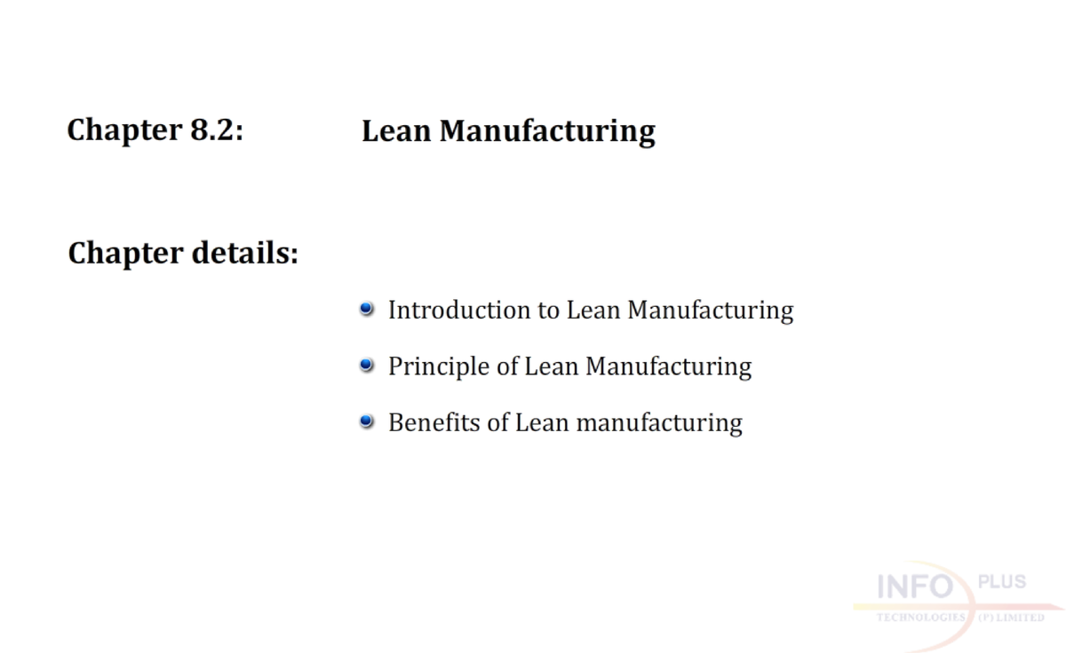 Lesson 8: Lean Manufacturing Principles and Benefits - Studocu
