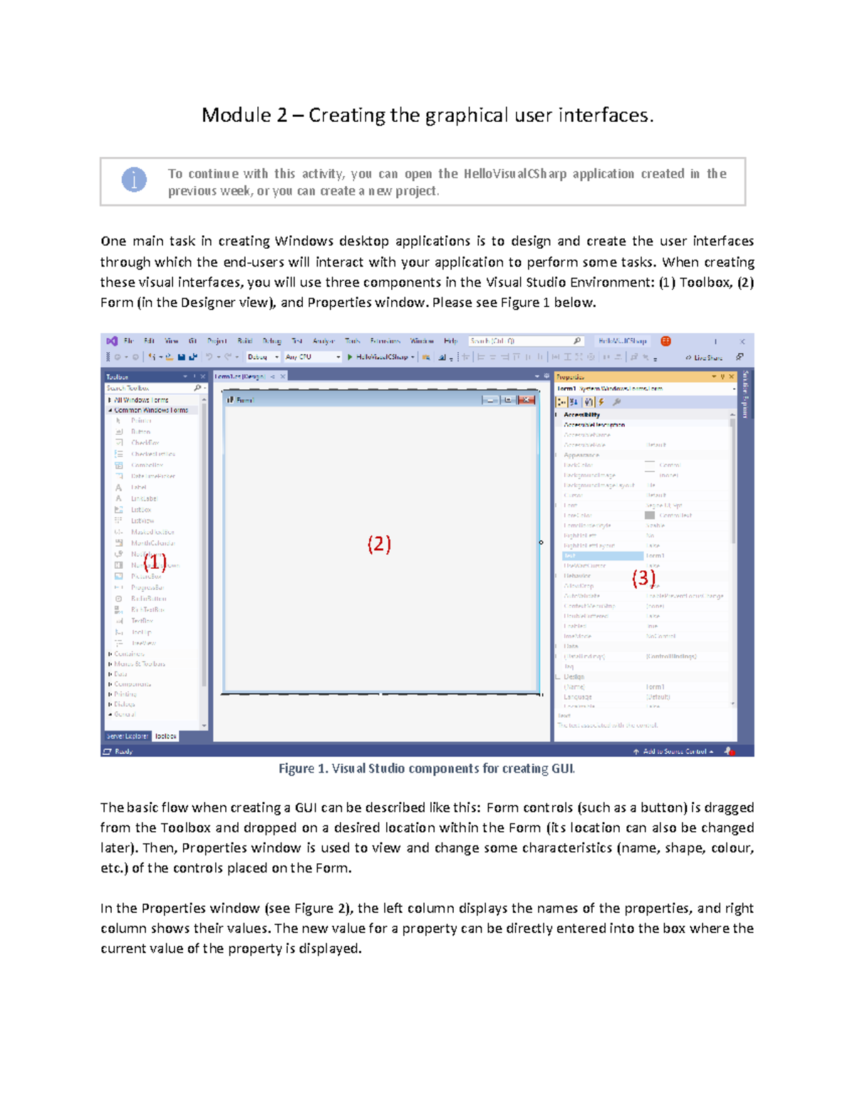 Module 2 graphical user interfaces - Module 2 – Creating the graphical ...