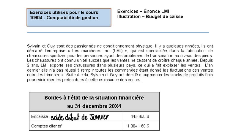 Exercices de Comptabilité de Gestion - Cours 10904 (LMI) - Studocu