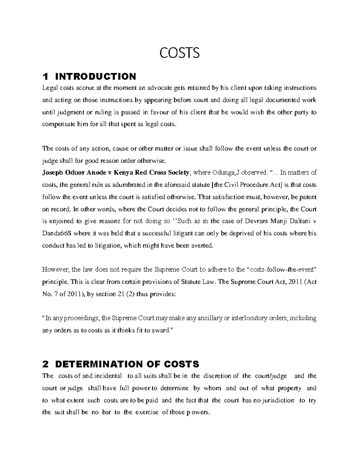 Understanding Legal Costs and Taxation: Key Principles and Cases - Studocu