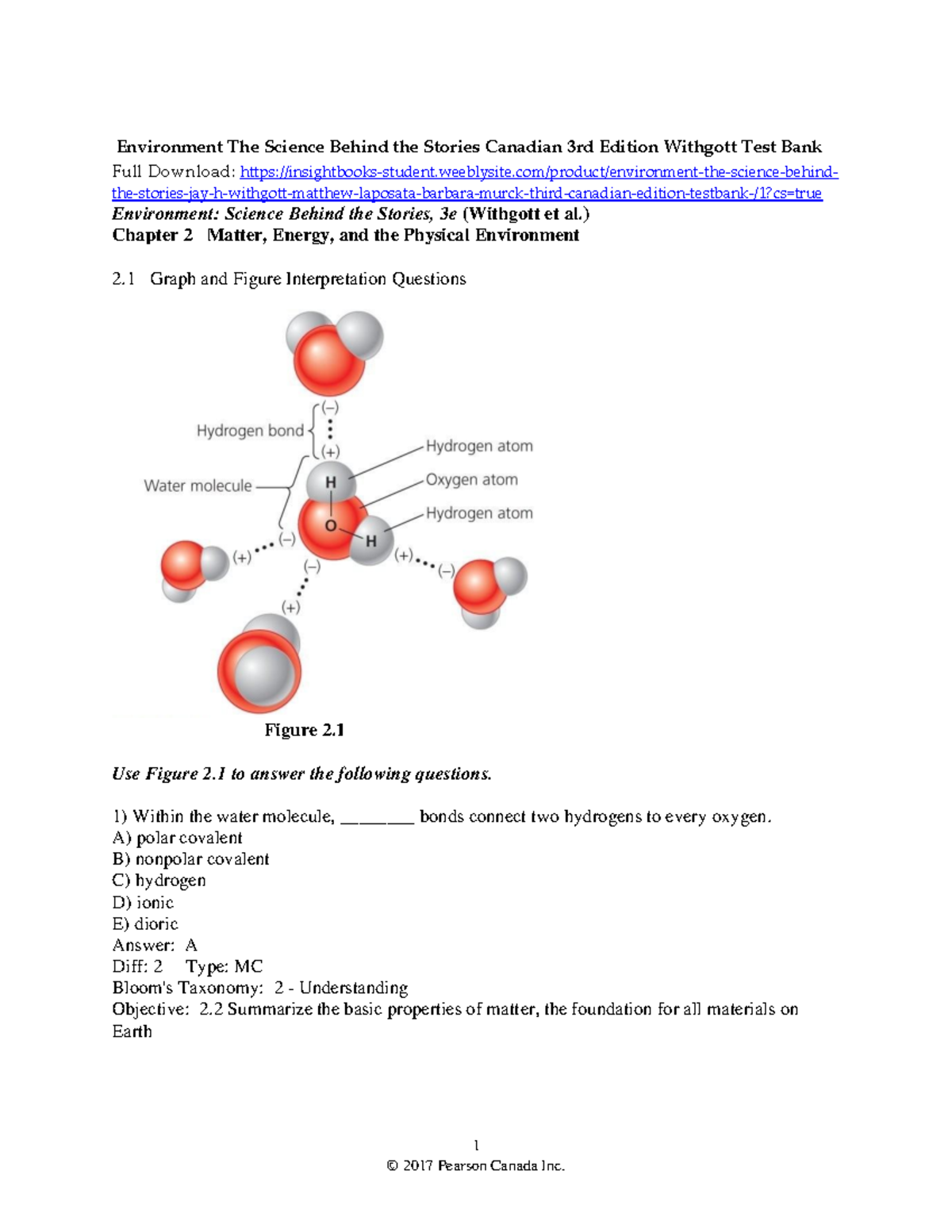 Environmental Science 3rd Ed. Testbank: Chapter 2 Overview and Q&A ...