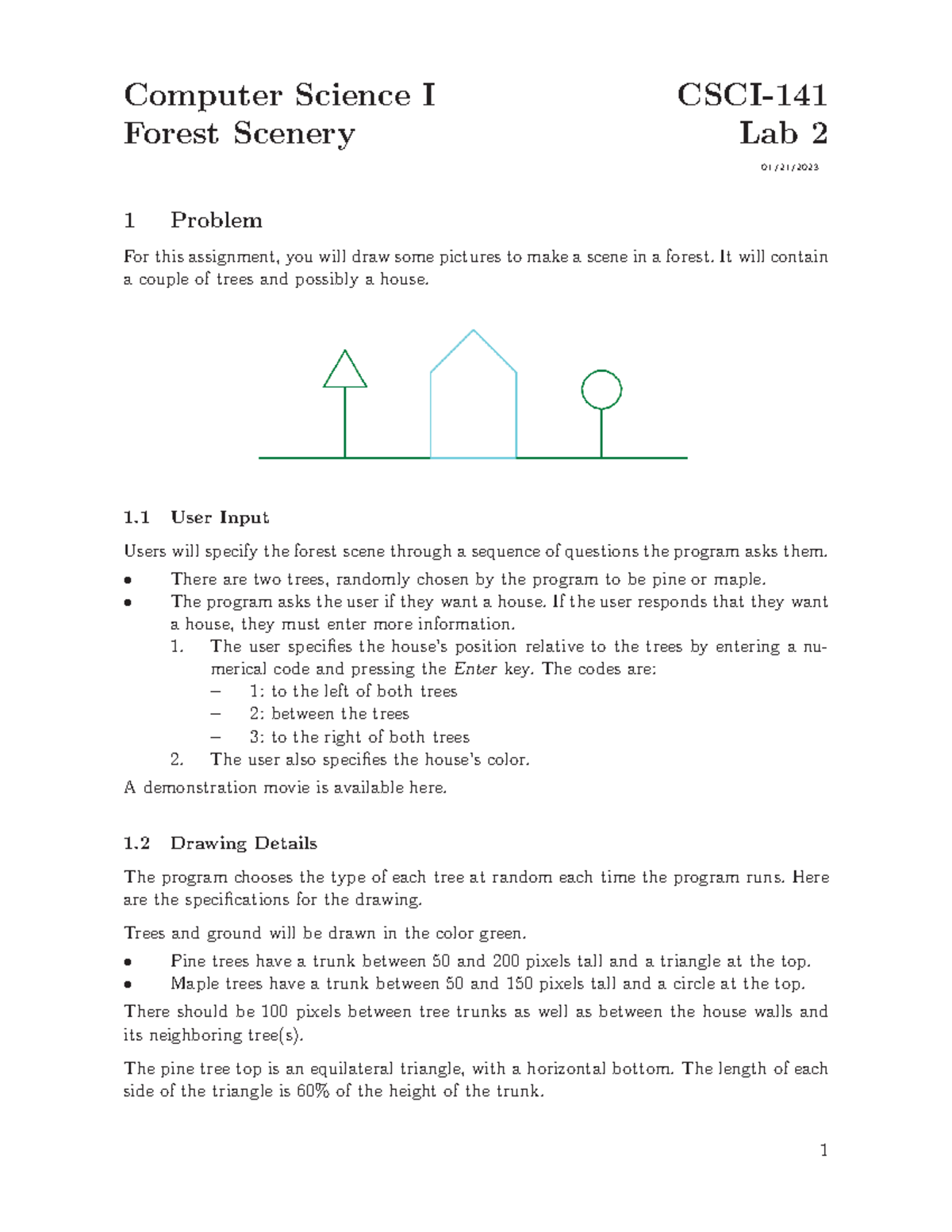 CSCI- Forest Scenery Lab 2 Python Coding Assignment - Studocu