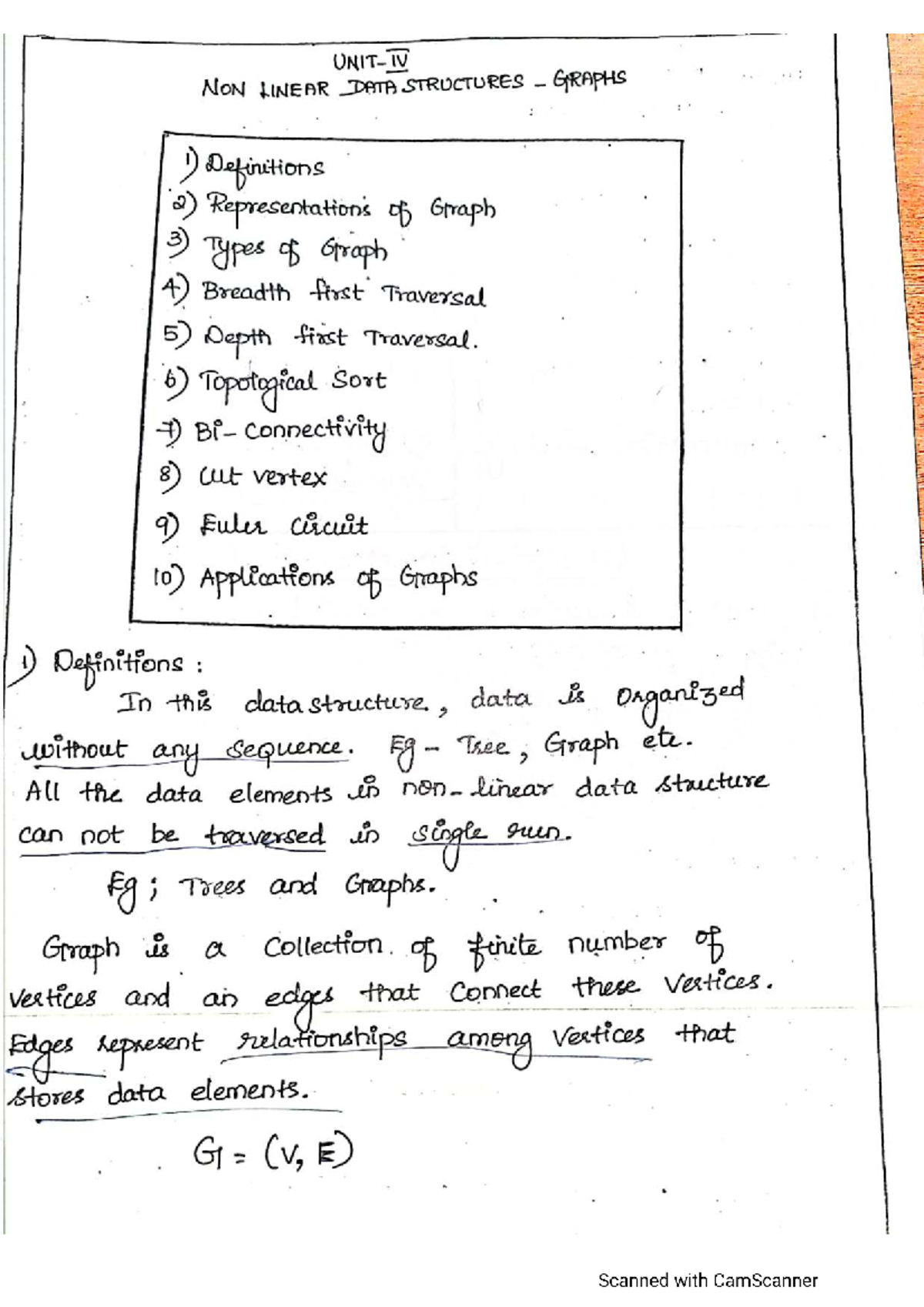 DS Unit4 Notes: Non-Linear Data Structures & Graphs Overview - Studocu