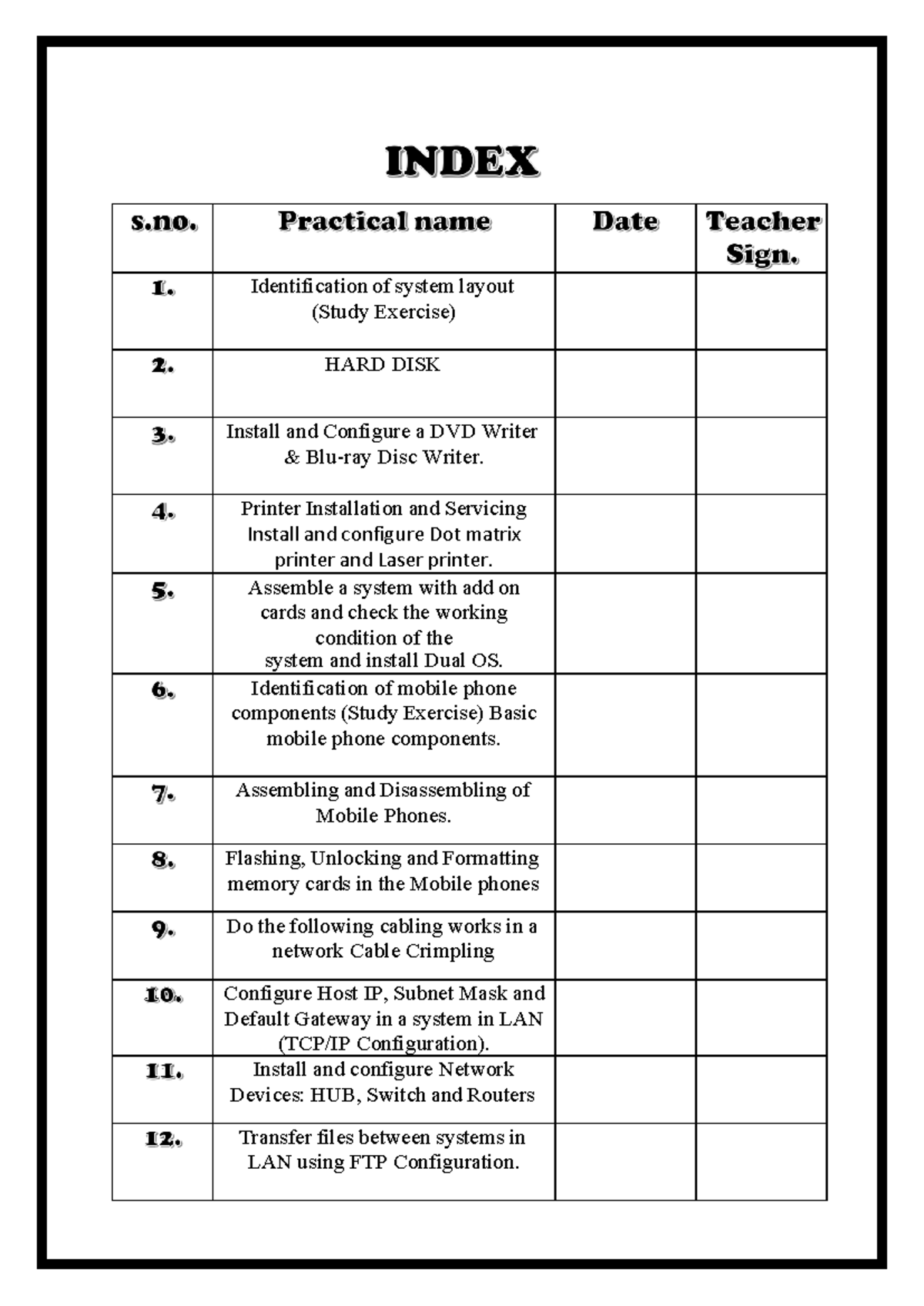 Chs file - Computer hardware practical file - Identification of system ...
