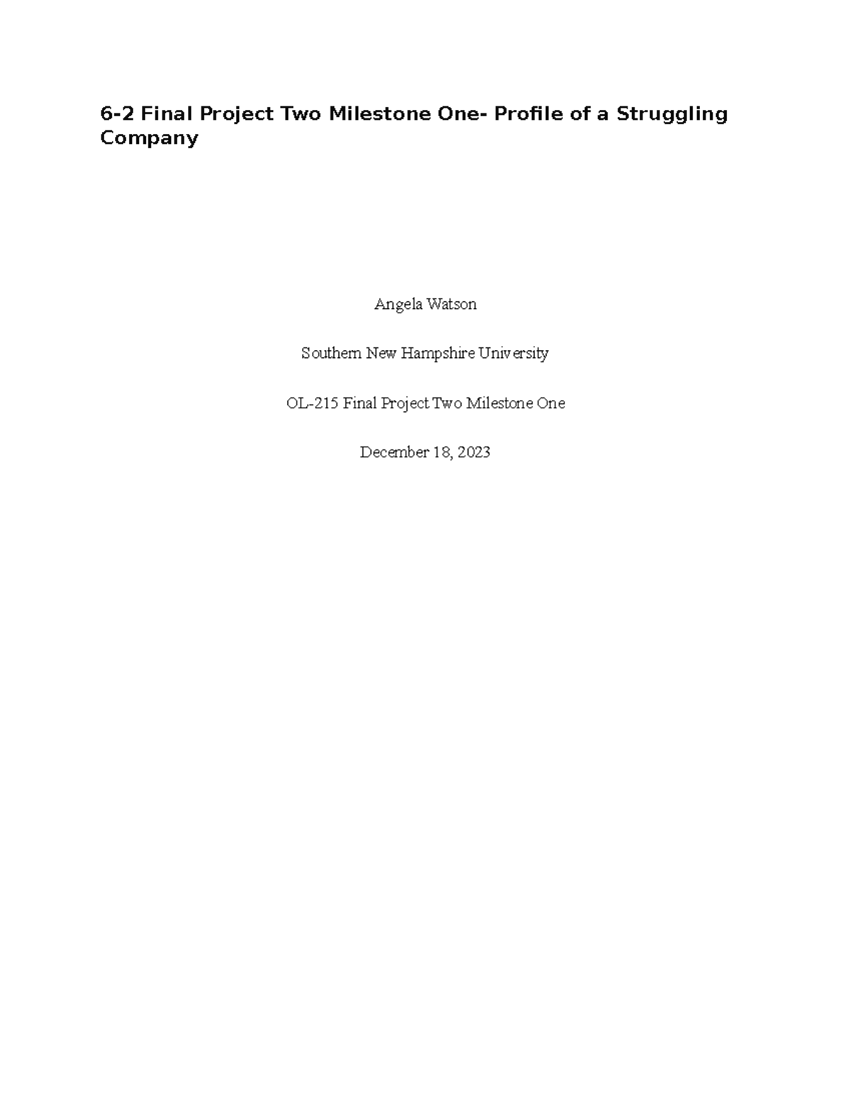 OL 215 6-2 Final Project two Milestone Two - 6-2 Final Project Two ...