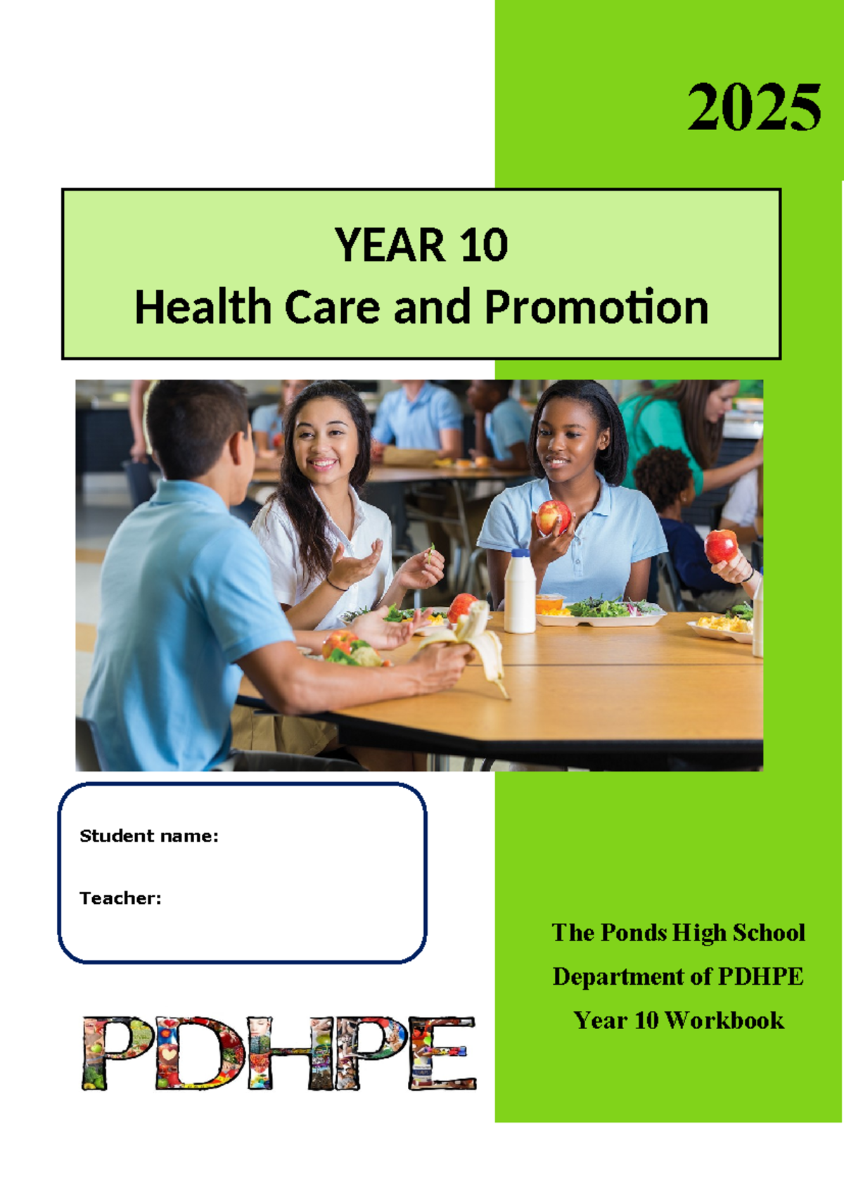 Year 10 PDHPE Health Care & Promotion Workbook: Lesson 1 Accessing ...