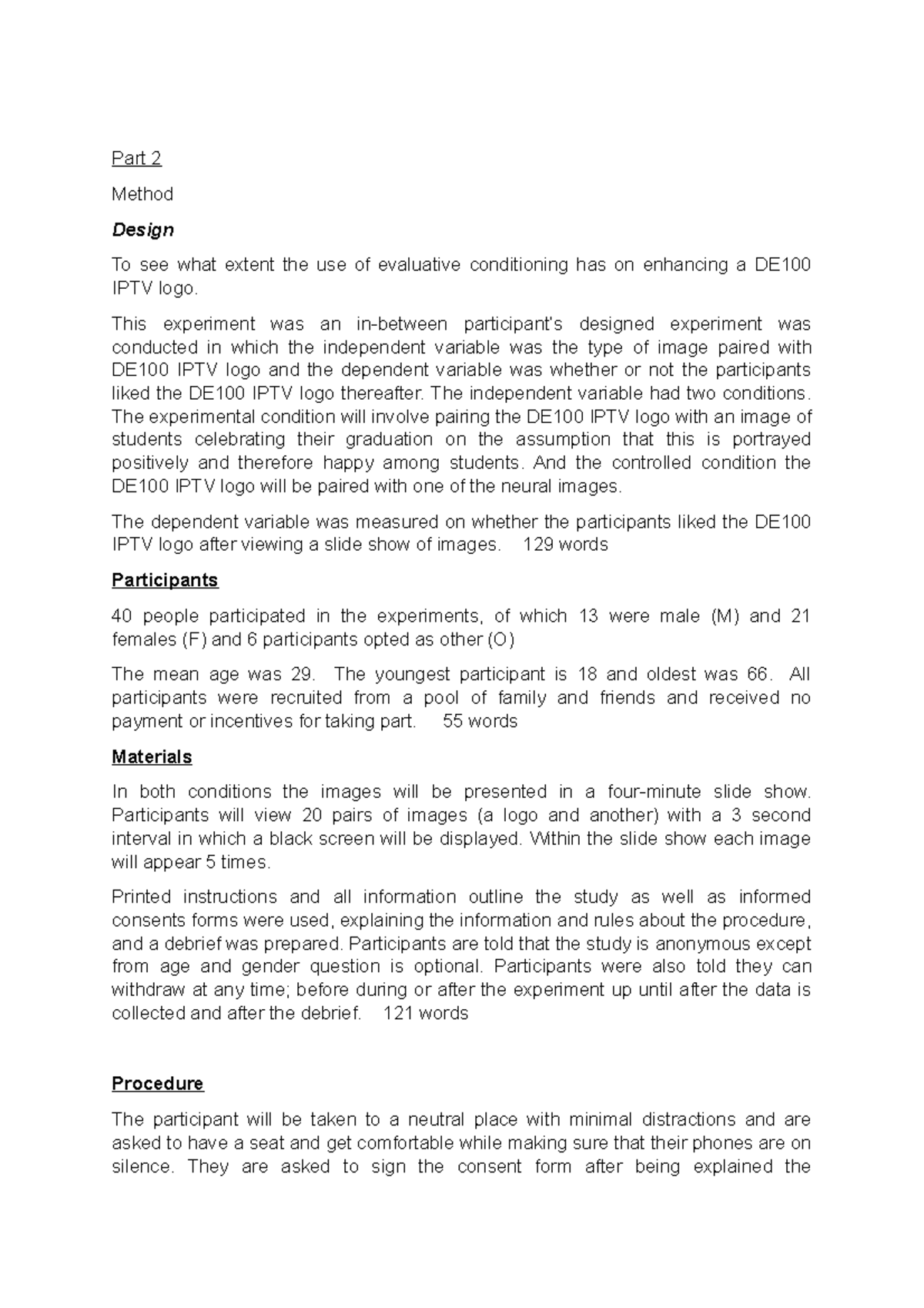 TMA03 Part 2 Method section project - Part 2 Method Design To see what ...