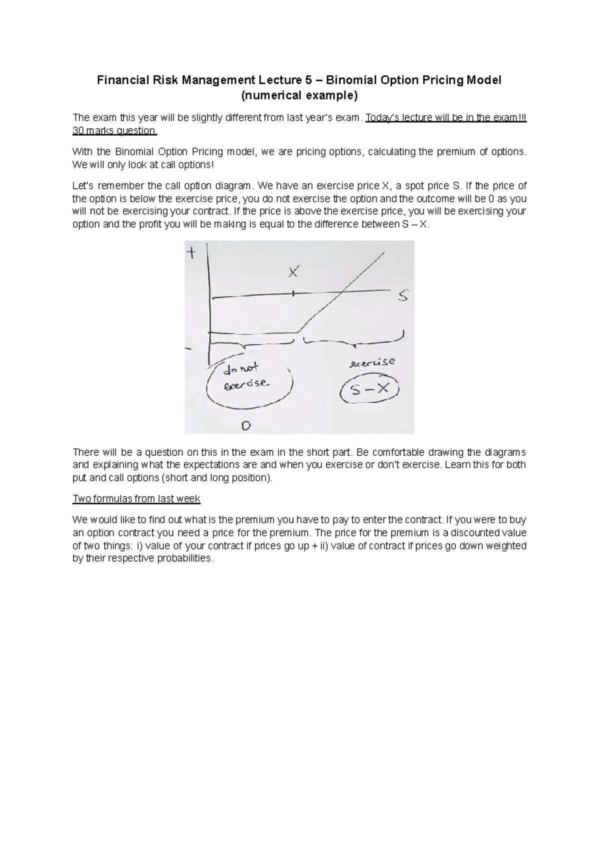 Chapter 4 - The Binomial Model - CHAPTER 4 – OPTION PRICING MODELS: THE ...