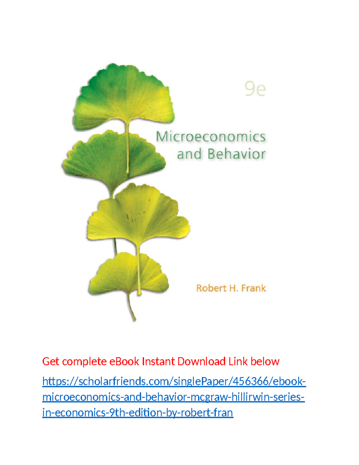 Microeconomics and Behavior (Econ 101) - Chapter Summary & Analysis - Studocu