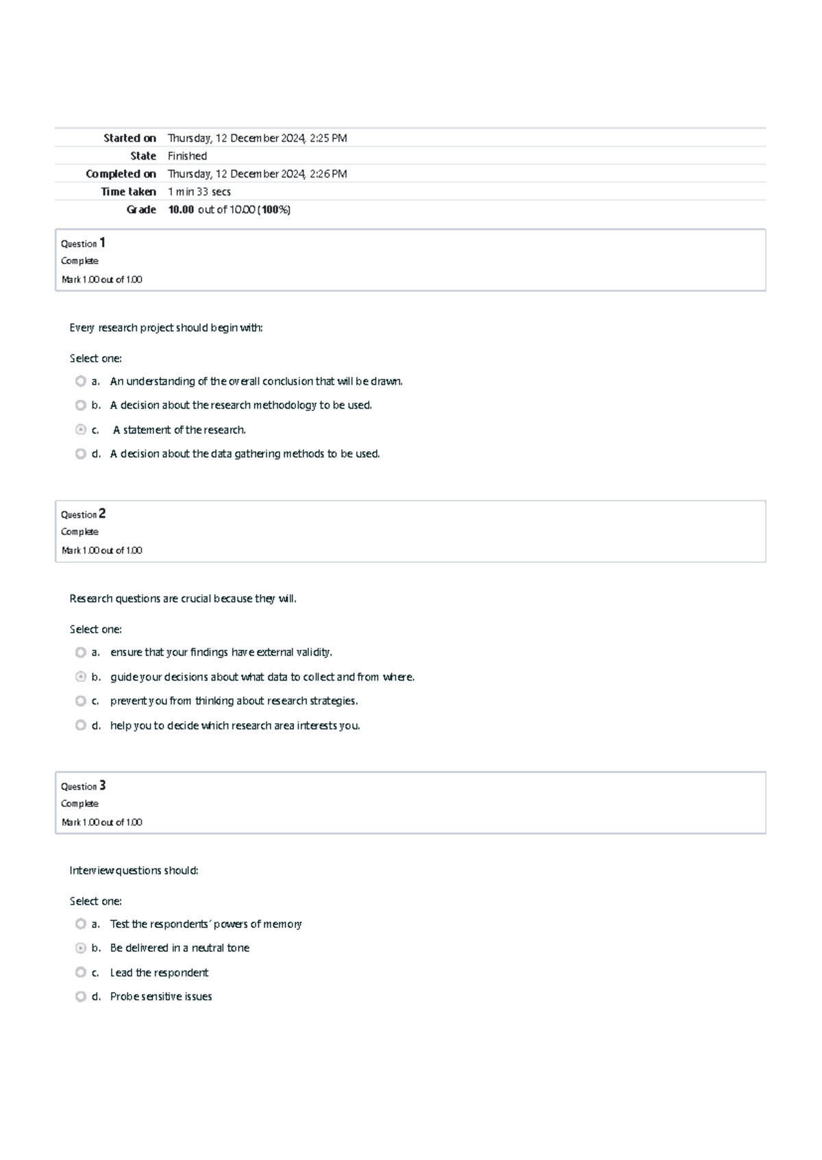 UGRD-BAMM6304A Business Research - Prelim Q1 - Started on Thursday, 12 ...