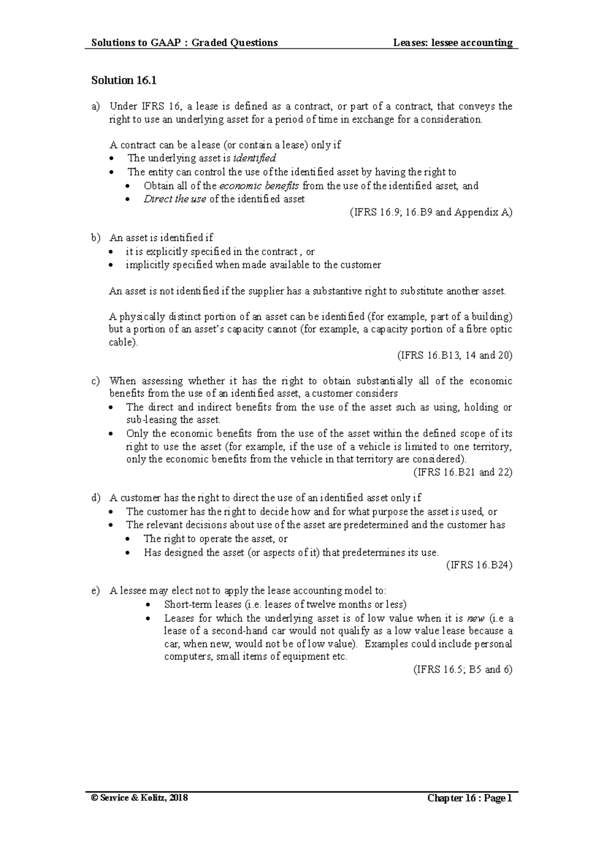 16 Leases (lessee) s18 - Detailed Solutions to Graded Questions - Studocu