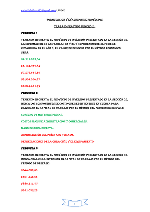 Trabajo Práctico 2: Formulación y Evaluación de Proyectos (TP 2) - Studocu