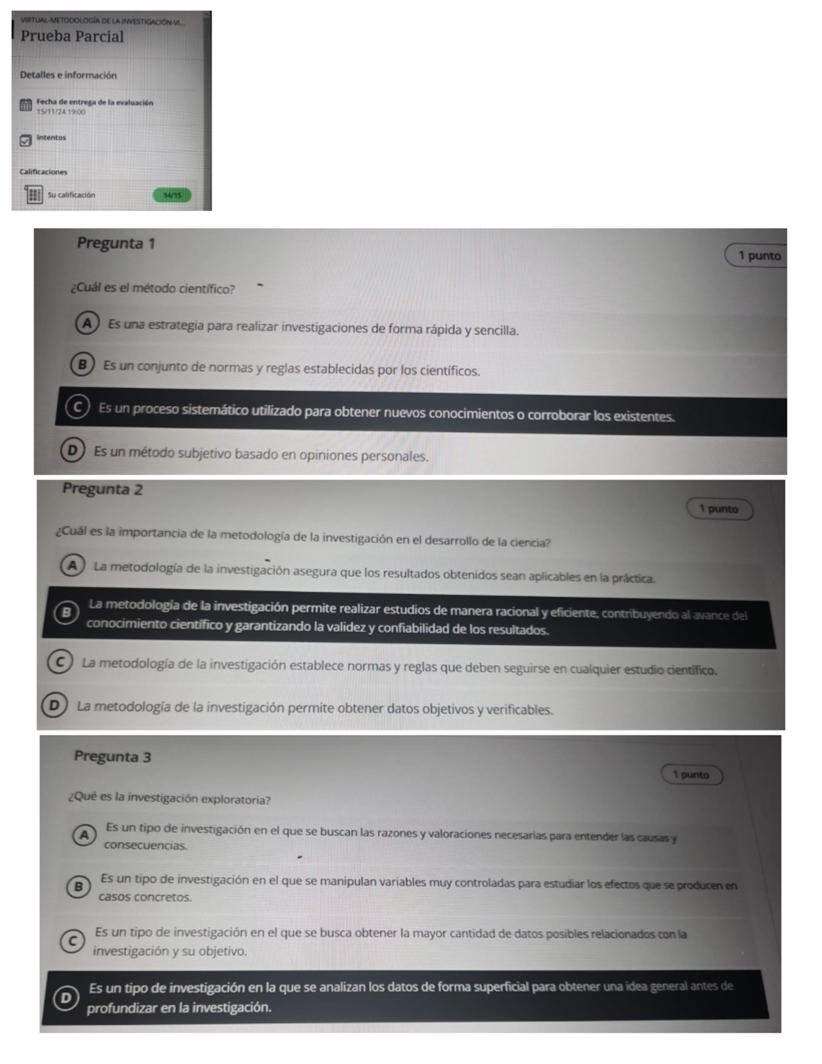 Parcial - Metodología de la Investigación - Preguntas y Respuestas - Studocu