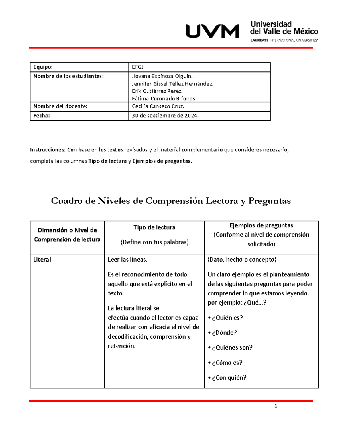 A#3 Equipo EFGJ - SON TAREAS PERO ALGUNOS BORRADORES - 1 Instrucciones ...