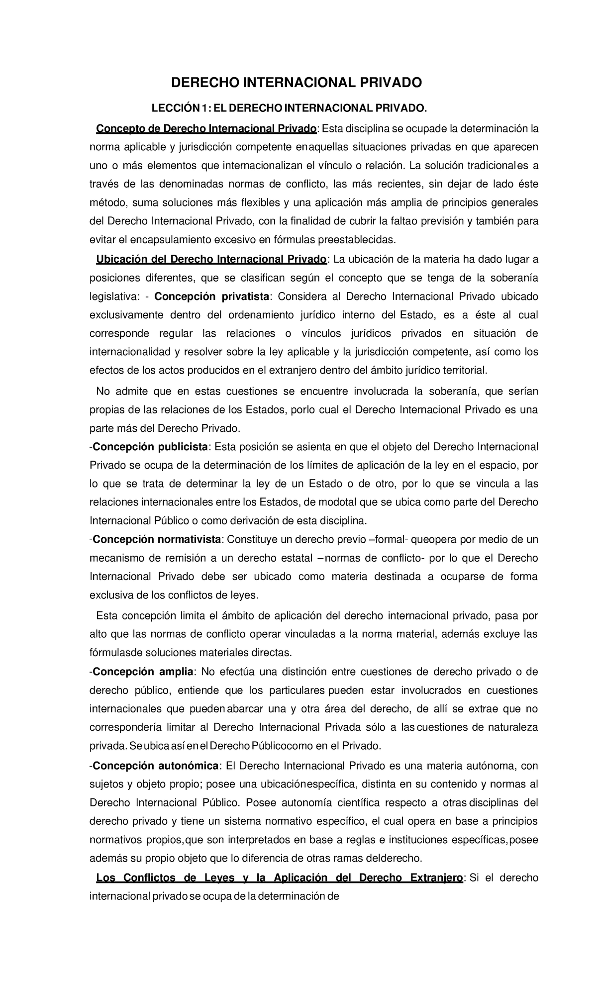 Derecho Internacional Privado: Fundamentos y Lecciones Clave - Studocu