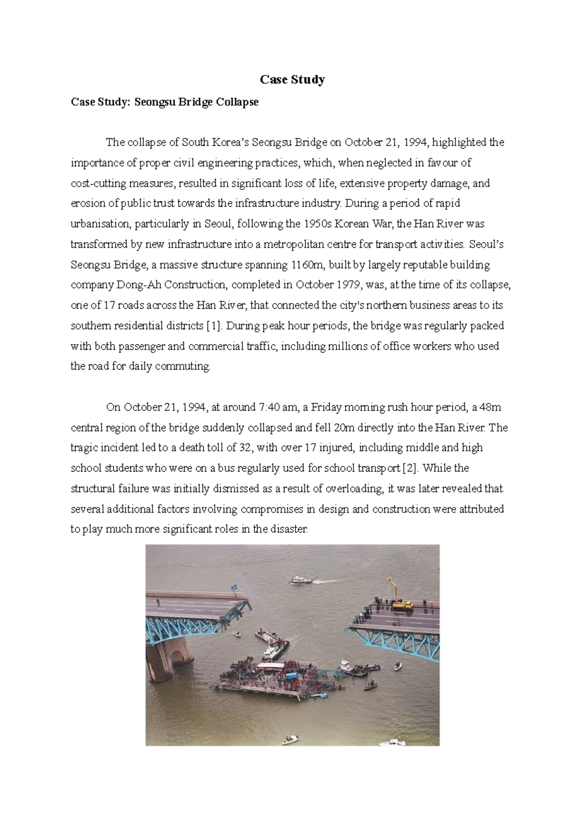 ENSC2004 Statics Lab Case Study: Analysis of Seongsu Bridge Collapse ...