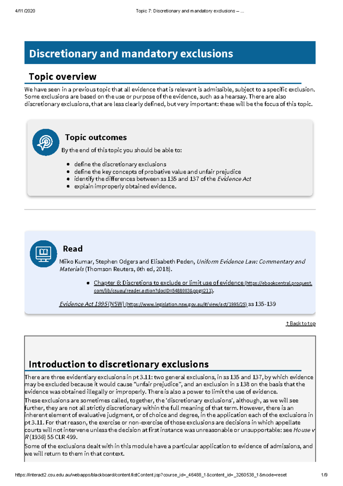 Topic 7: Discretionary vs Mandatory Exclusions – Lecture Notes - Studocu