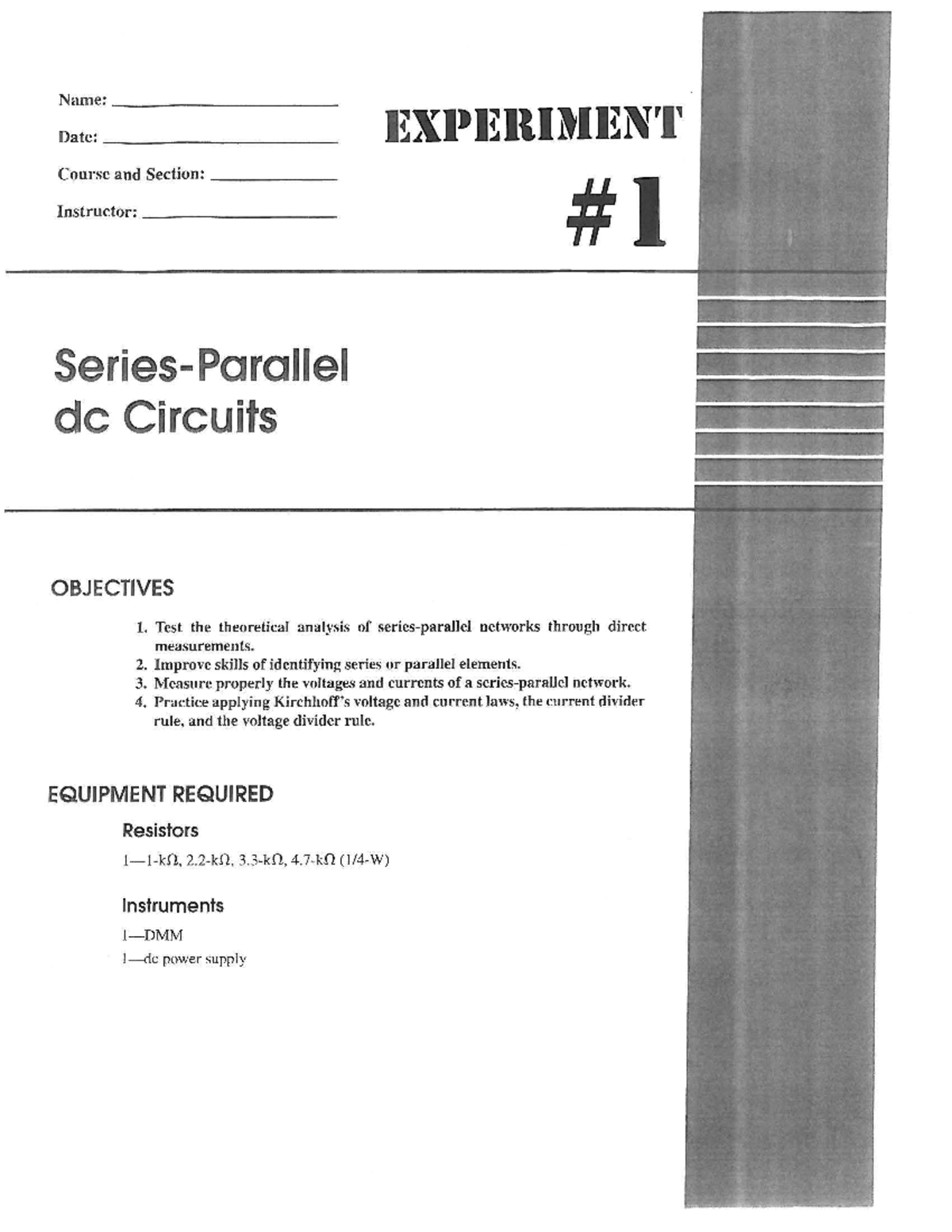 1.Series-Parallel dc Circuits lab manual - Name ...