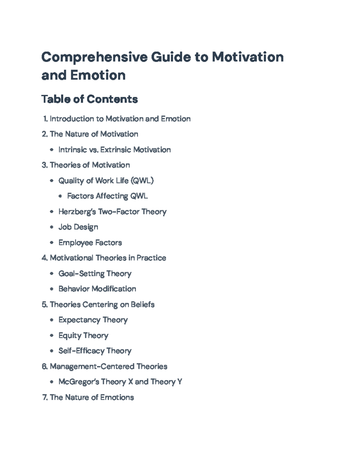 Comprehensive Guide to Motivation and Emotion: Theories and ...