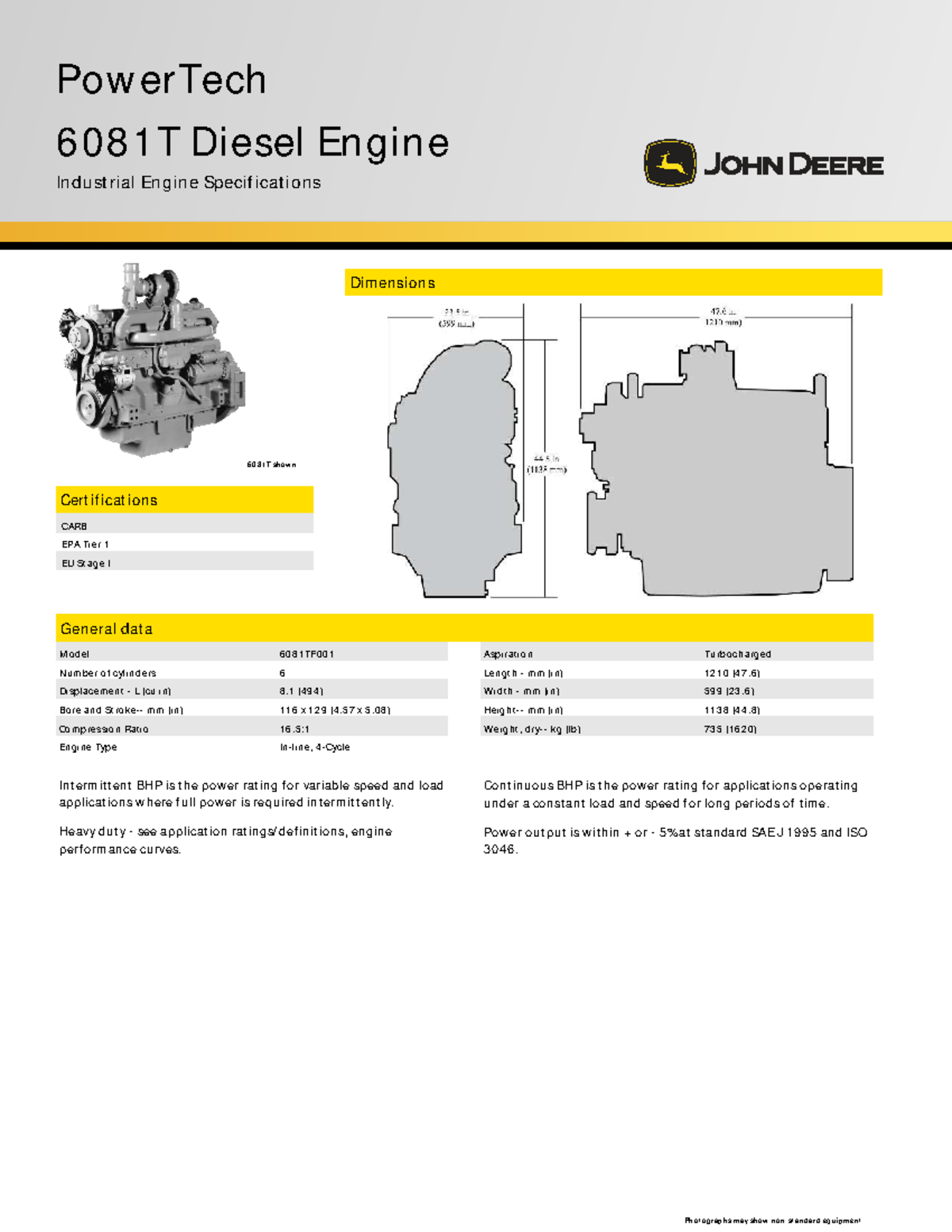 PowerTech 6081T Diesel Engine Specs & Performance Data - Studocu