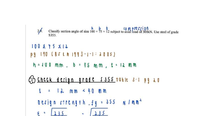 Structural Design Assignment: Classifying Section Angles under Load ...