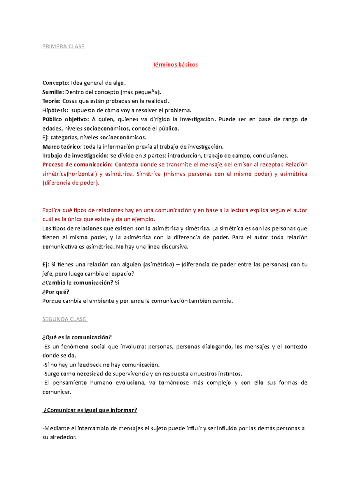 Resumen de Términos Básicos en Comunicación - Curso Completo - Studocu