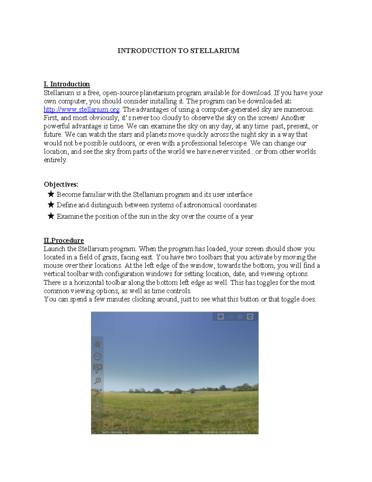 Stellarium Lab Overview A Guide To Exploring The Night Sky Studocu